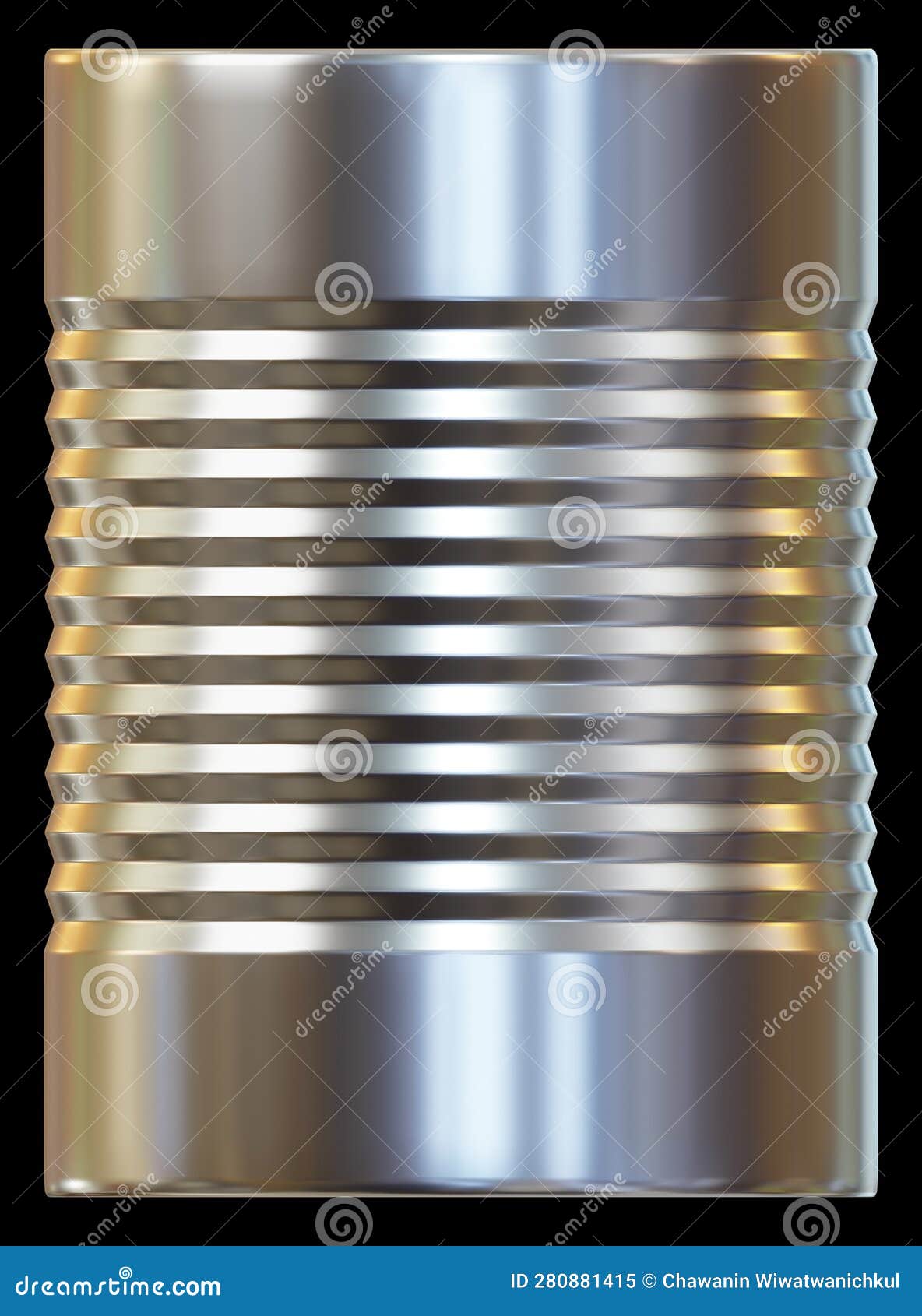 3d Rendering of Front View Metal Food Can Isolated. Stock Image ...