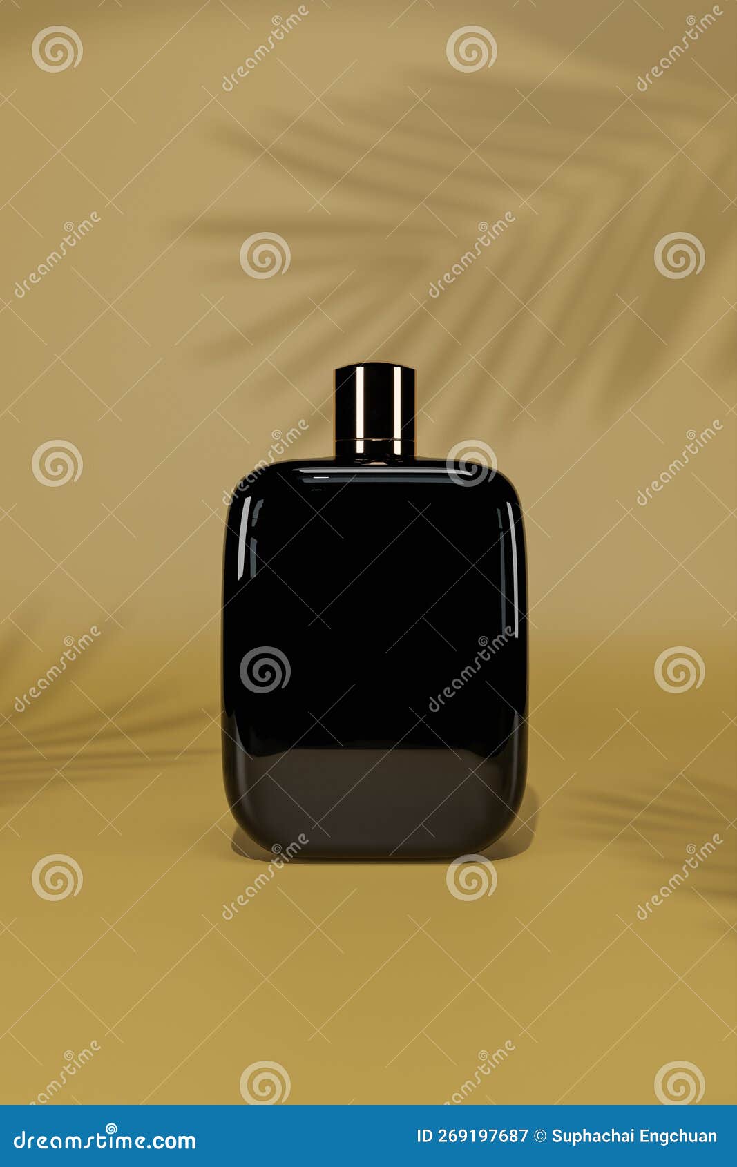 3d Rendering a Front View of Perfurm Cosmetics Placed on a Colored ...