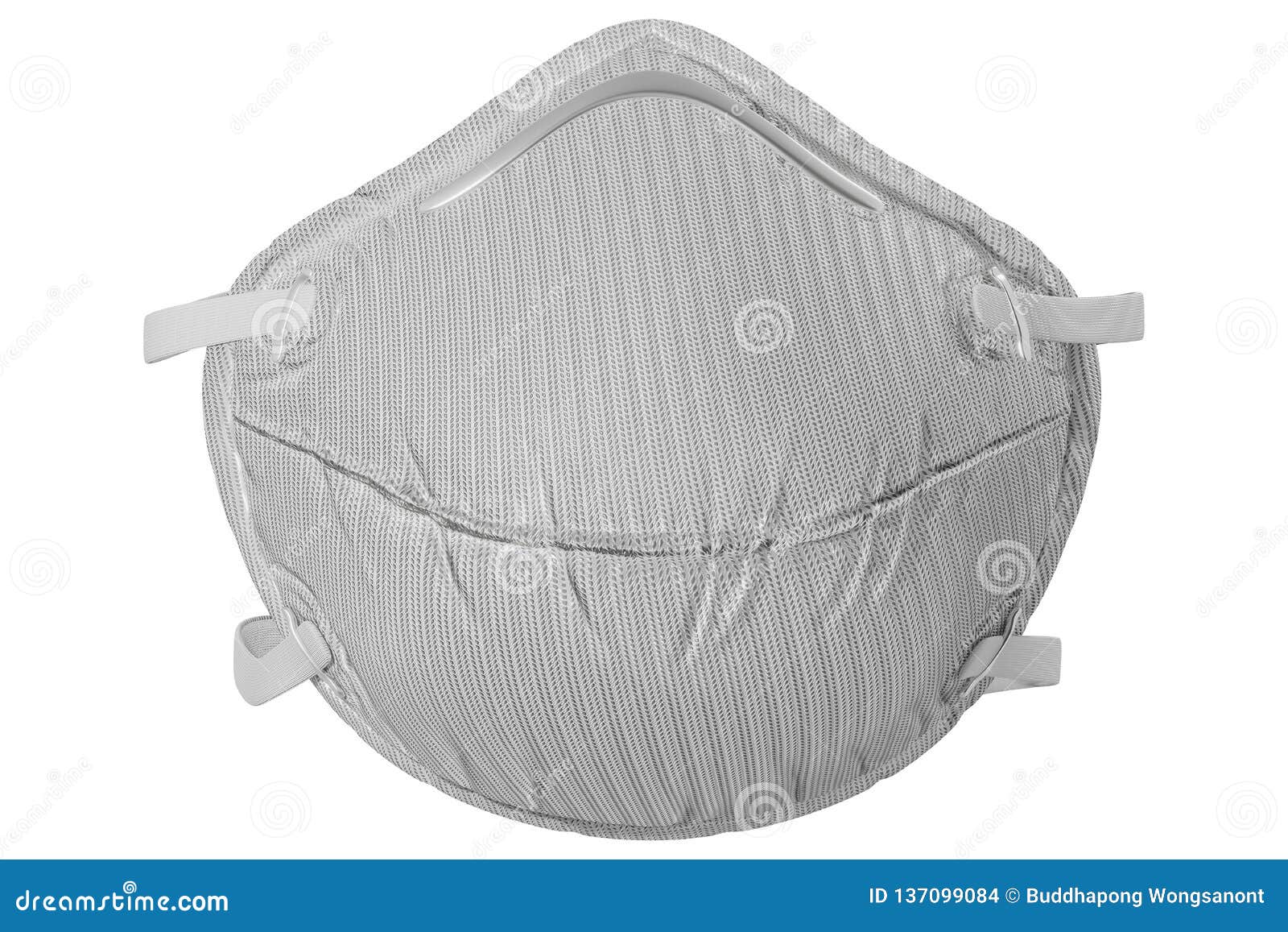 3d Rendering Front View of Protective Face Mask Isolated on White ...