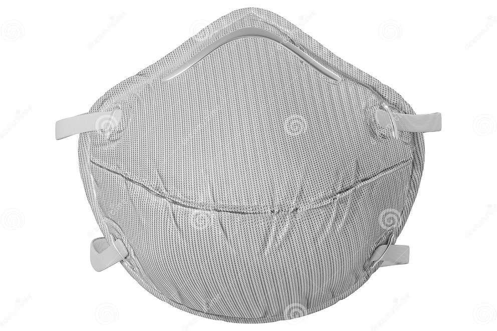 3d Rendering Front View of Protective Face Mask Isolated on White ...