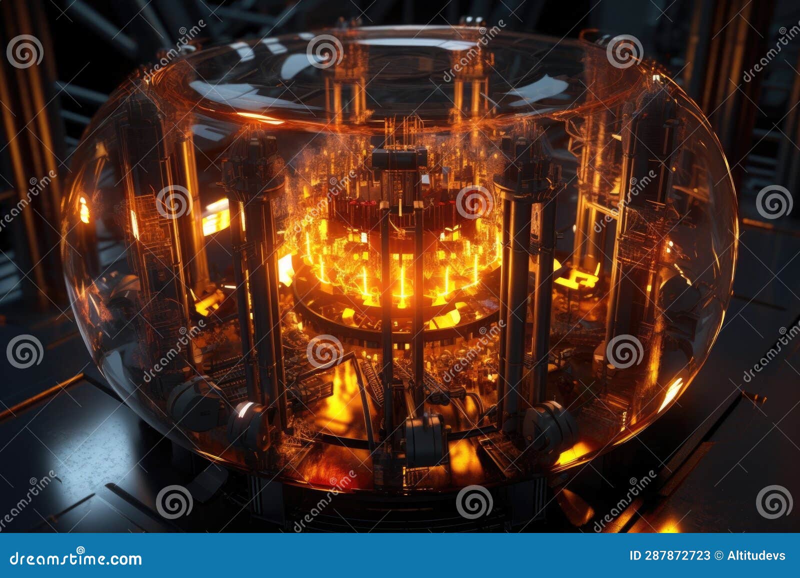 3d Rendering Of A Fusion Reactor With Plasma Interactions Royalty-Free ...