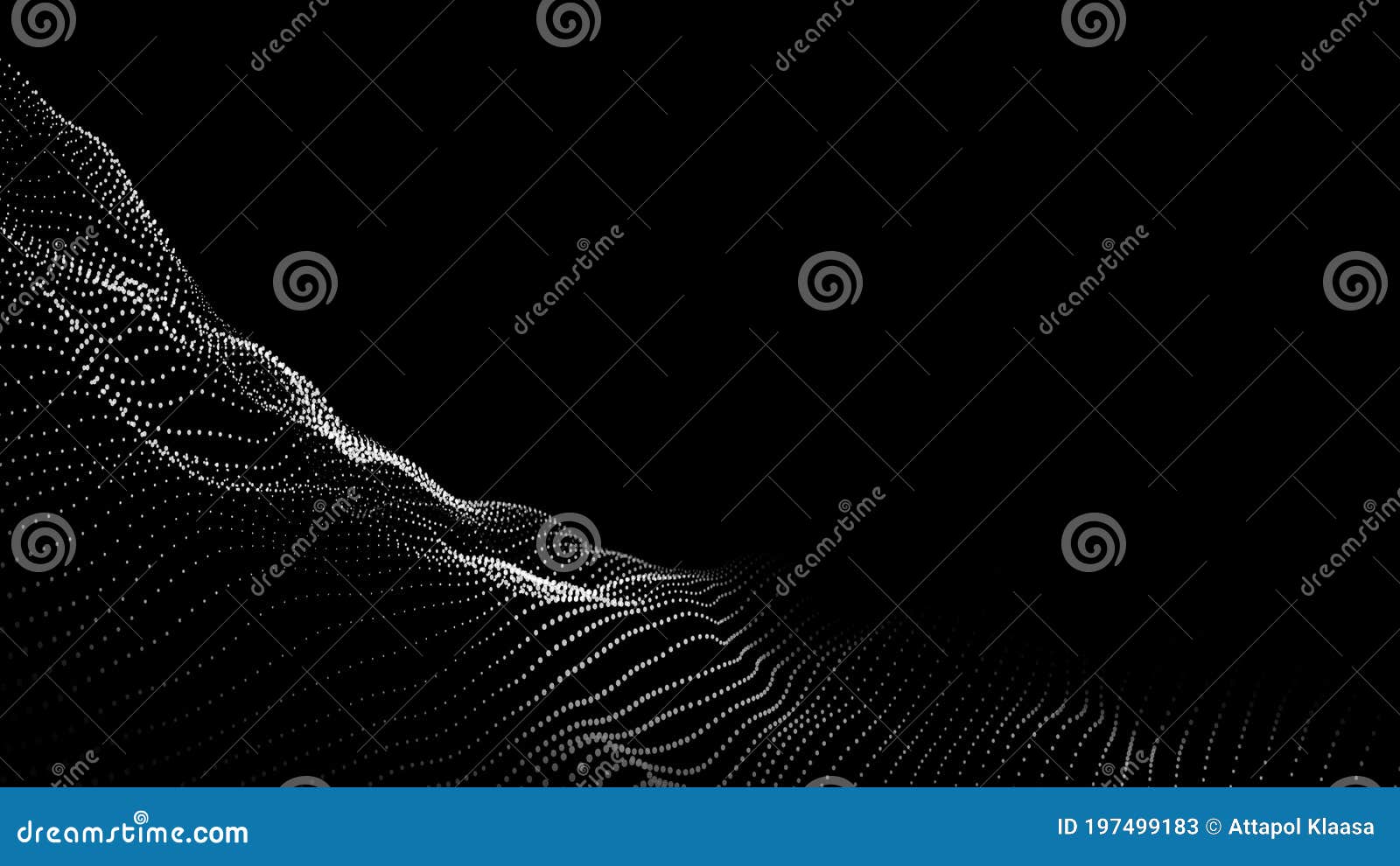 3D Rendering Future Abstract Digital Particles Background, Wave of ...