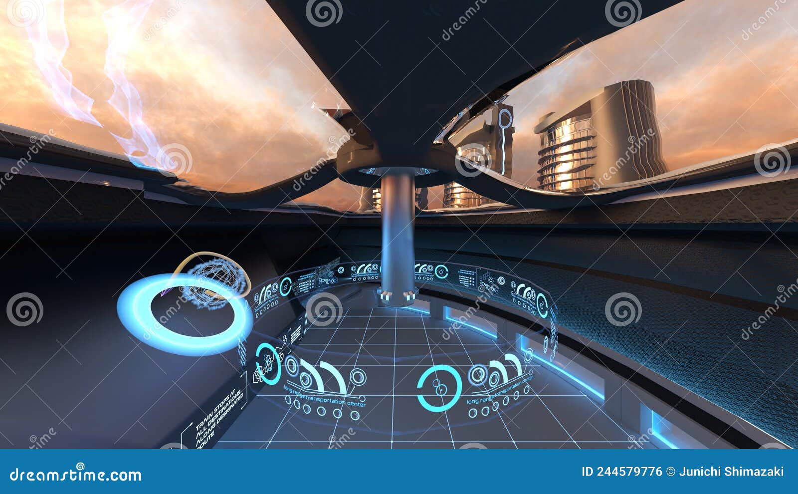 3D Rendering of the Future City Scenery Stock Illustration ...