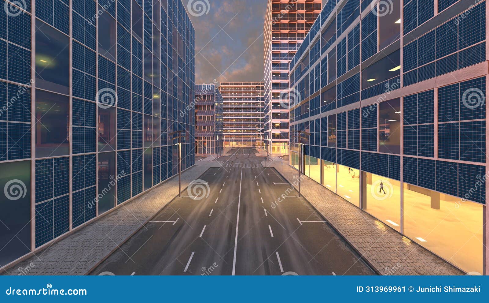3D Rendering of the Future City Scenery Stock Illustration ...