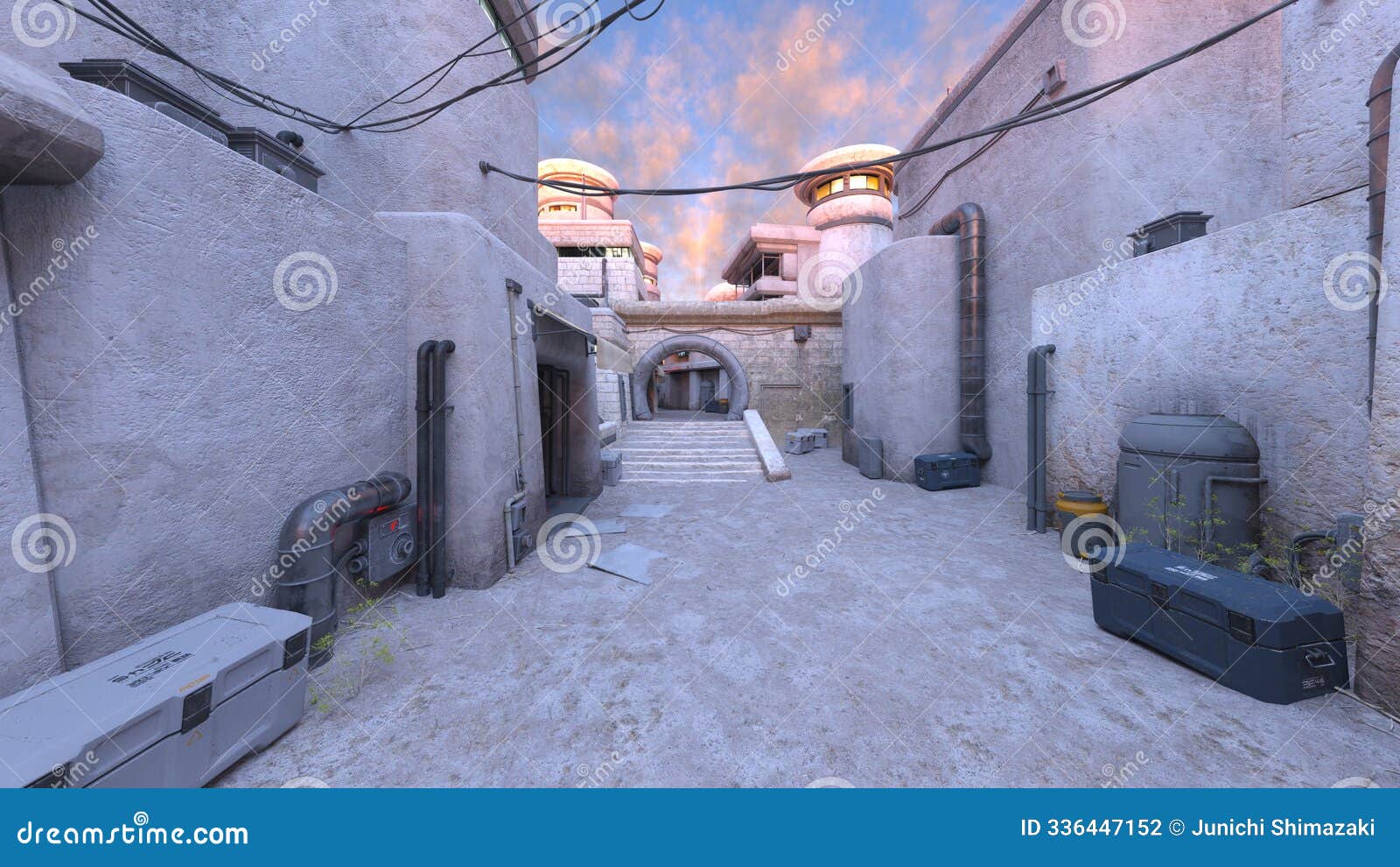 3D Rendering of the Future City Scenery Stock Illustration ...