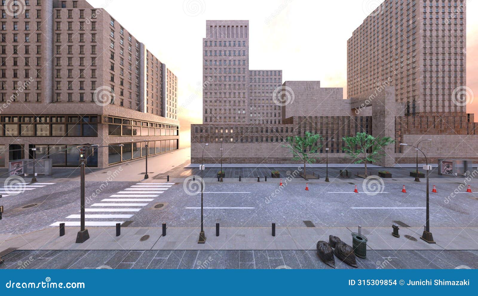 3D Rendering of the Future City Scenery Stock Illustration ...