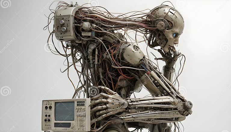 3d Rendering of Futuristic AI and Robotic Thinker Visualizations ...