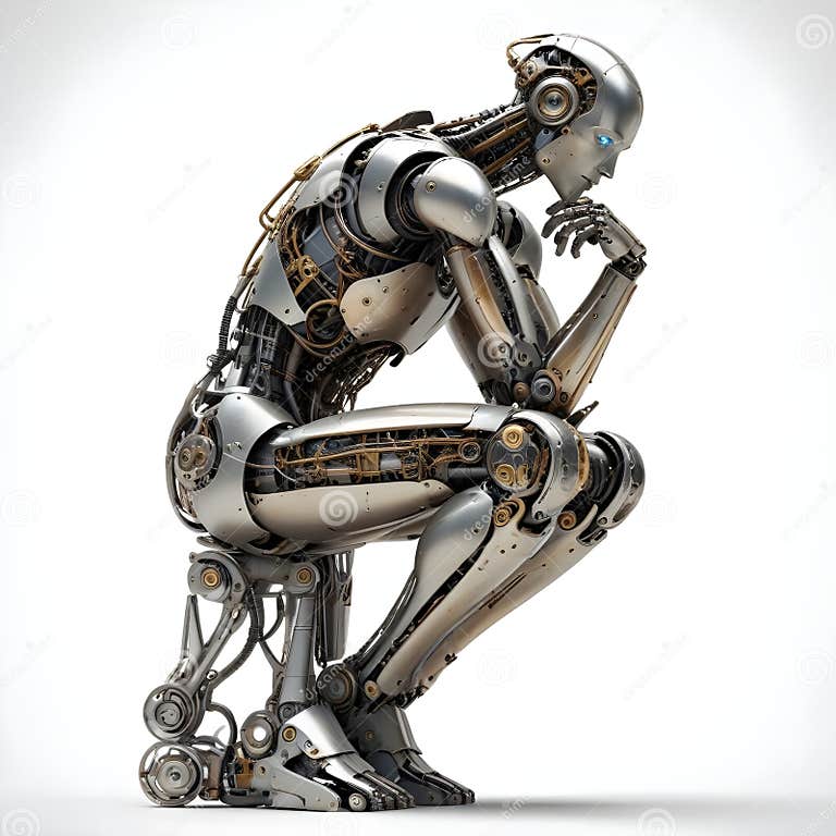 3d Rendering of Futuristic AI and Robotic Thinker Visualizations ...