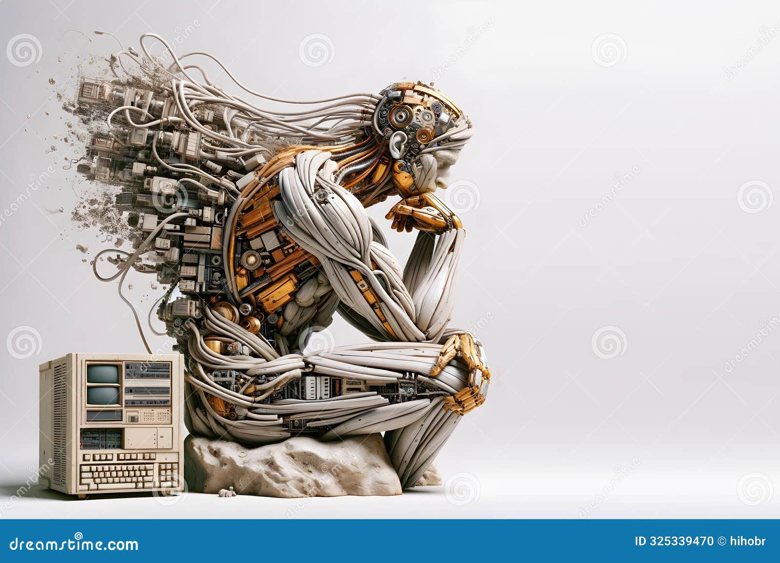 3d Rendering of Futuristic AI and Robotic Thinker Visualizations ...