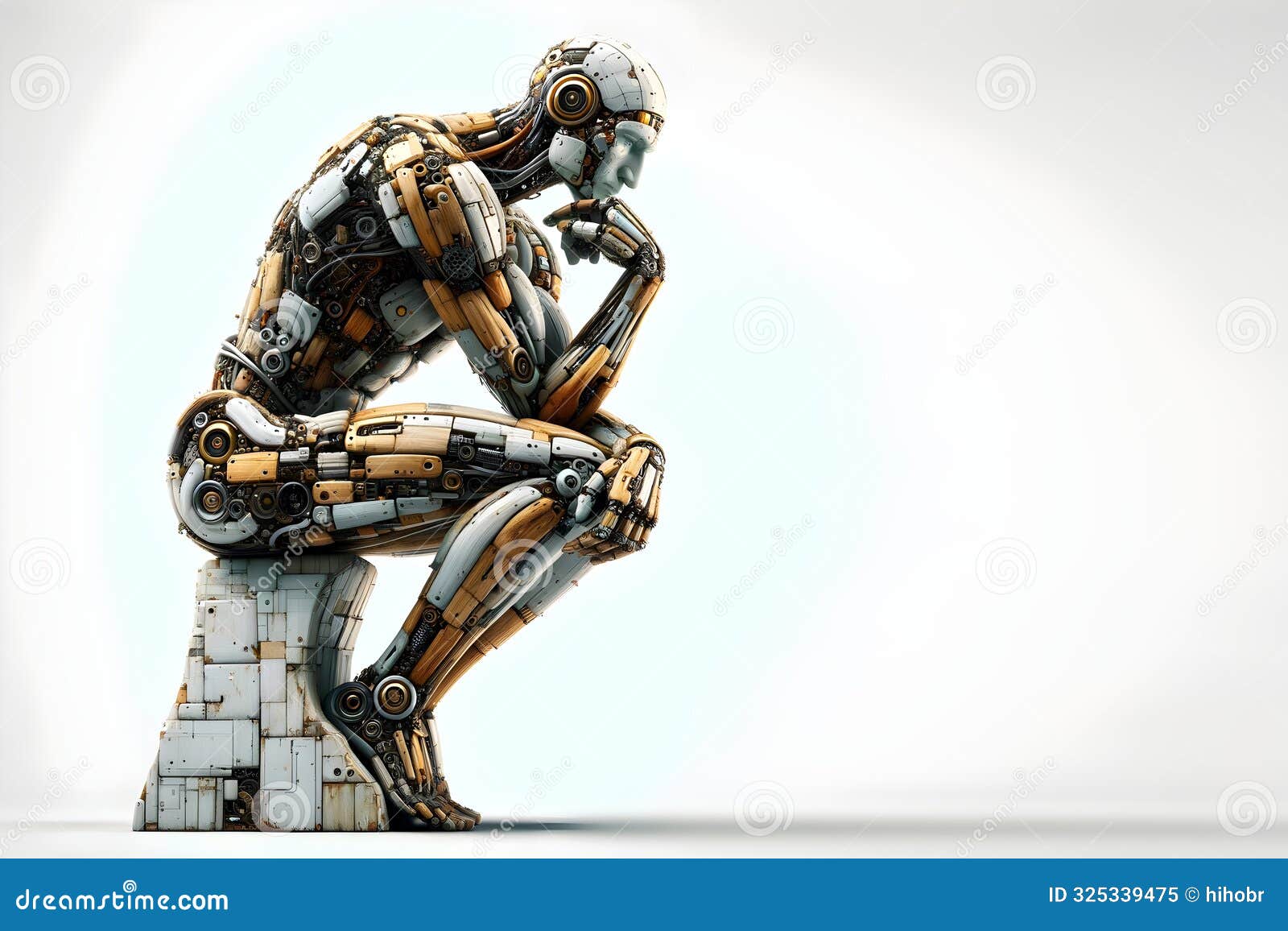 3d Rendering of Futuristic AI and Robotic Thinker Visualizations ...