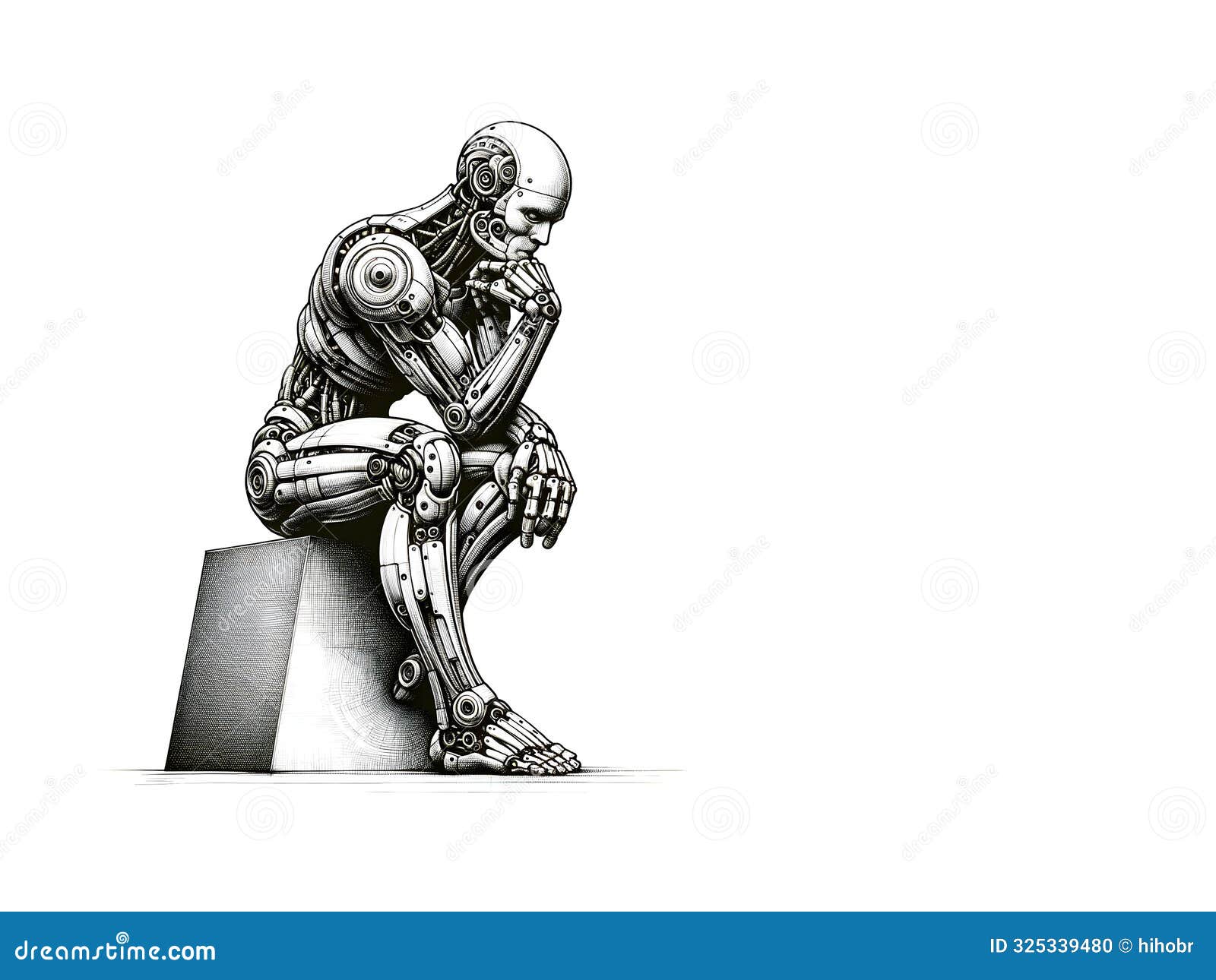 3d Rendering of Futuristic AI and Robotic Thinker Visualizations ...