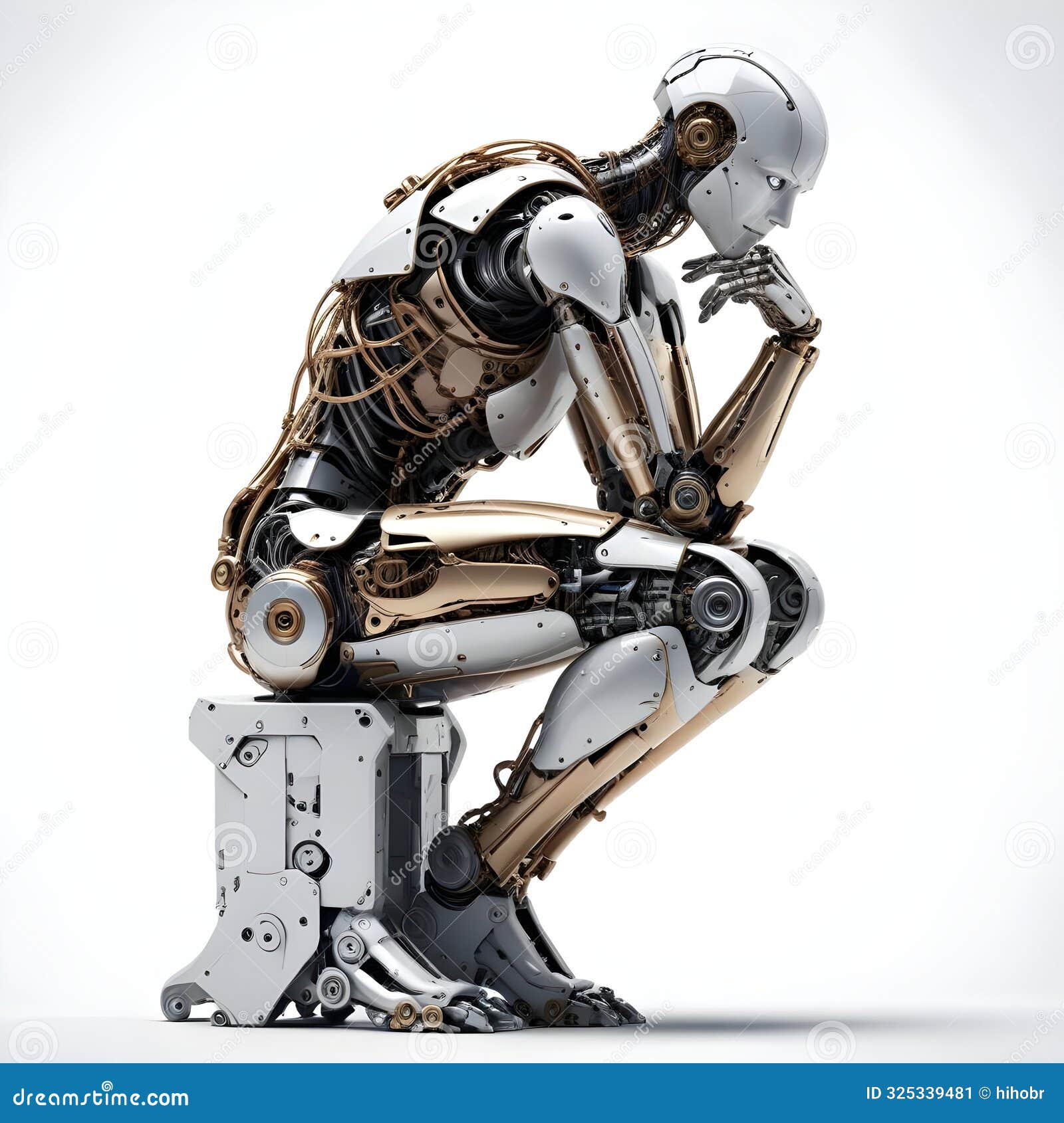 3d Rendering of Futuristic AI and Robotic Thinker Visualizations ...