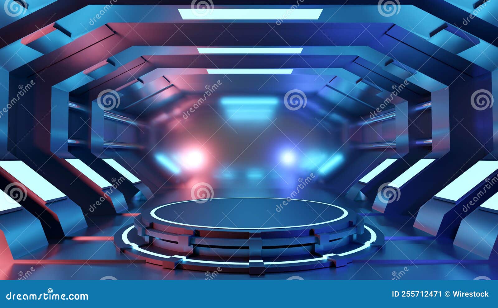 3D Rendering of a Futuristic Alien Sci Fi Podium Stock Illustration ...