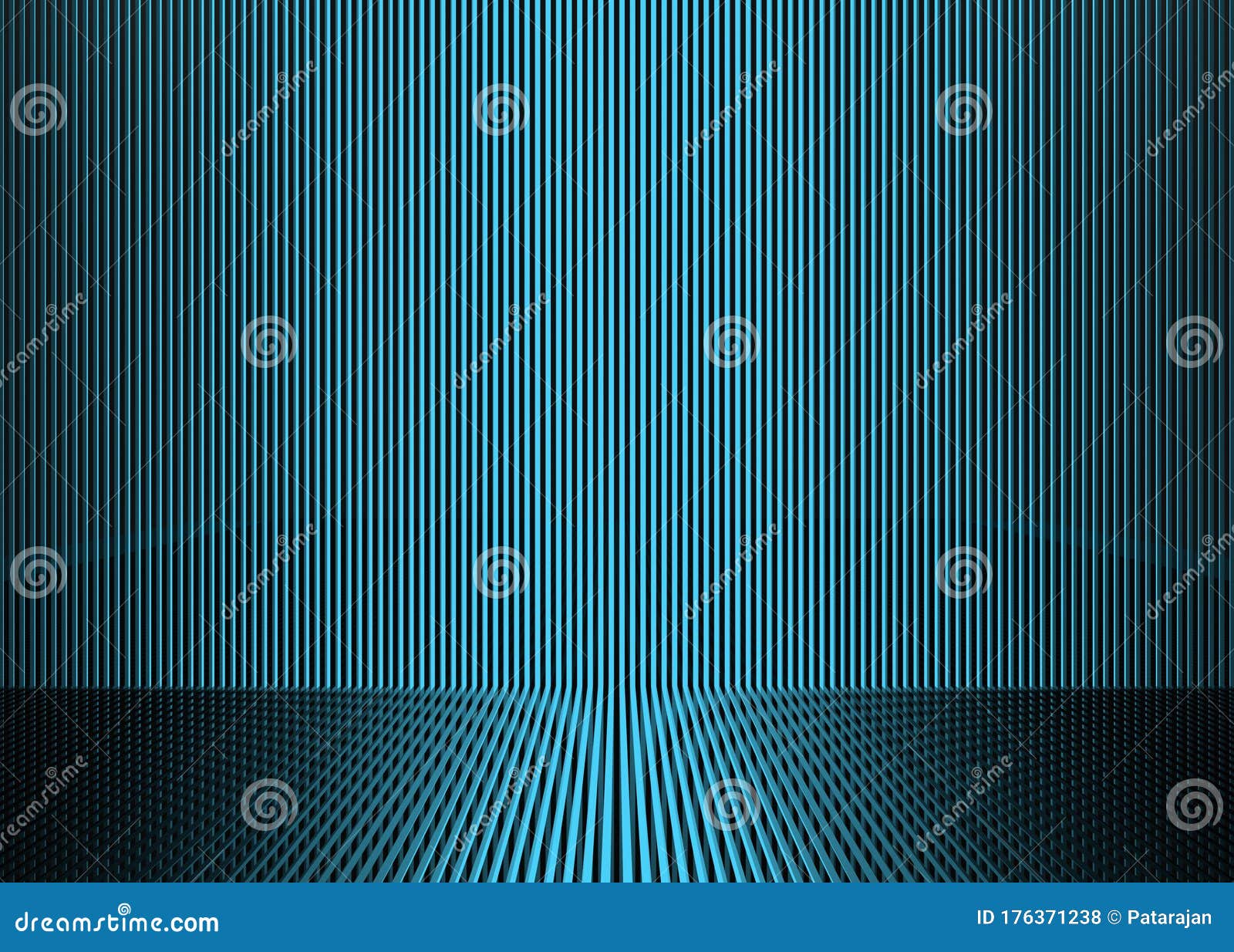 3d Rendering. Futuristic Blue Vertical Beam Light Pattern Wall Floor ...