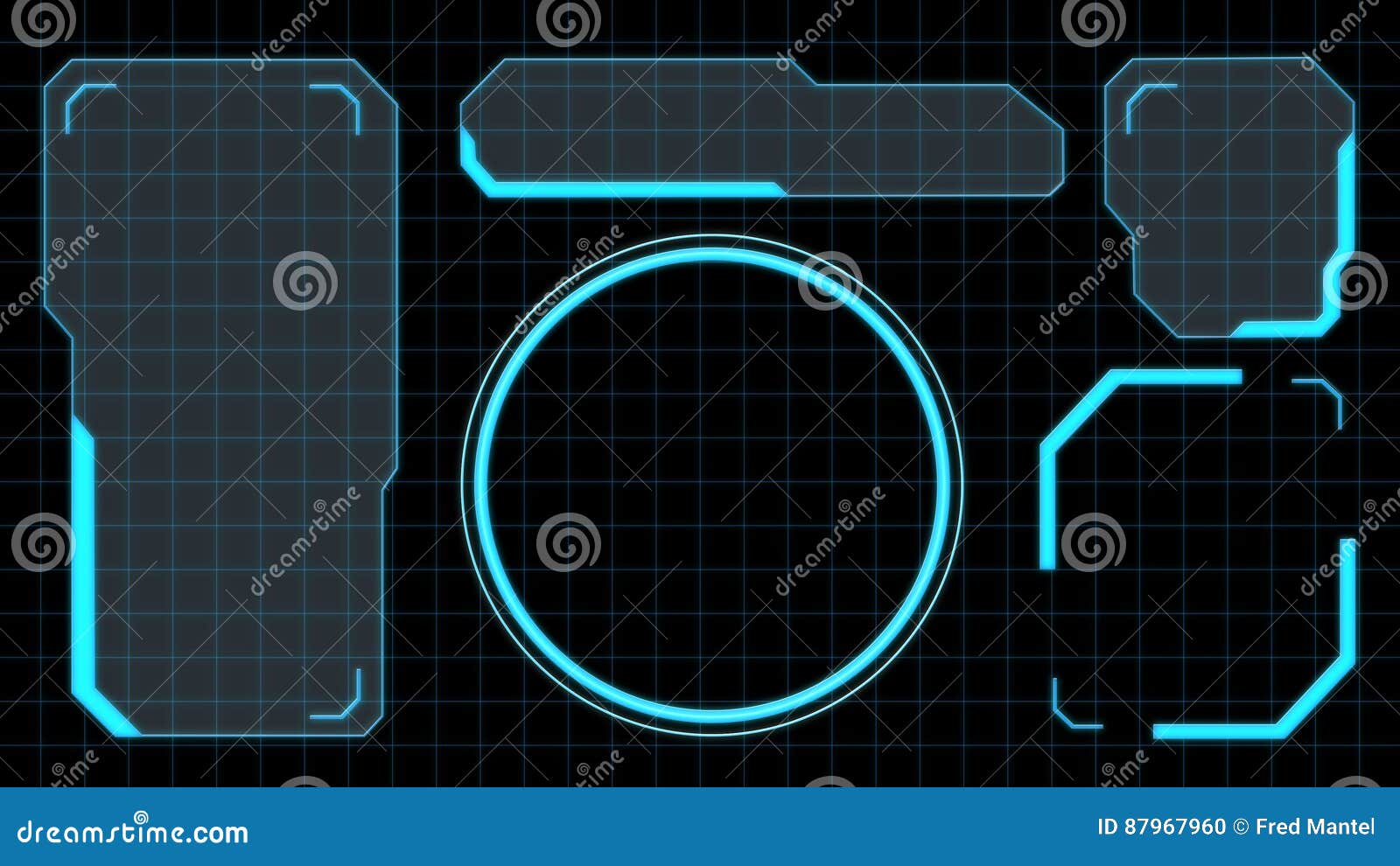 3D Rendering of a Futuristic Hud Stock Illustration - Illustration of ...