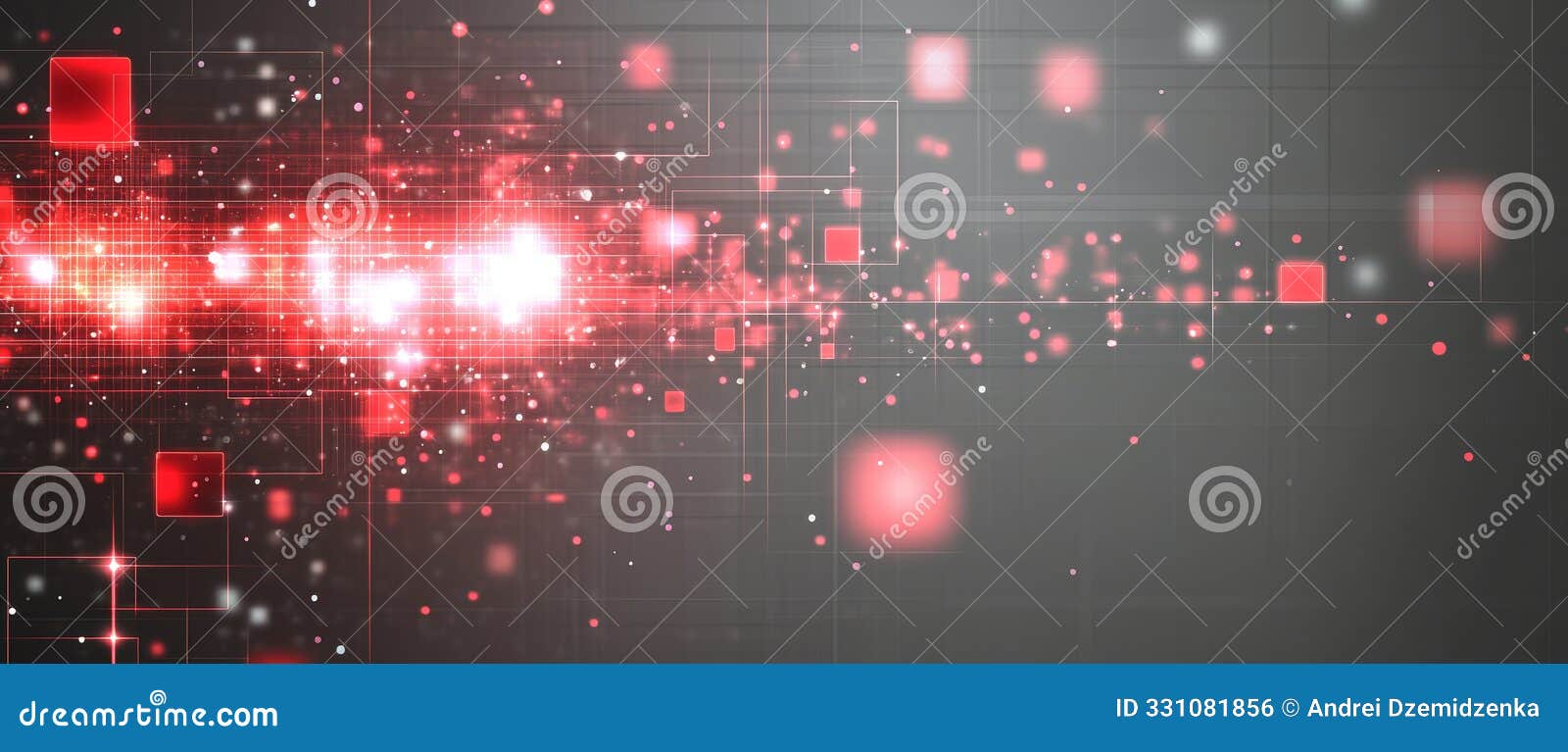 3D Rendering of a Futuristic IC Circuit in Red Stock Illustration ...