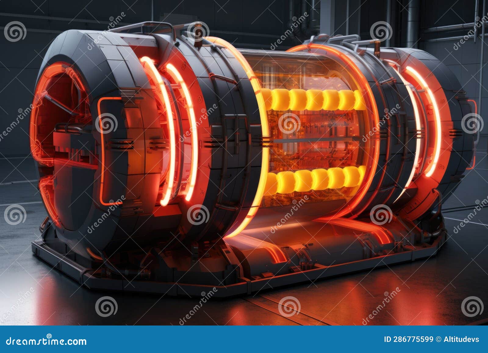 3d Rendering of a Futuristic Nuclear Battery Design Stock Illustration ...