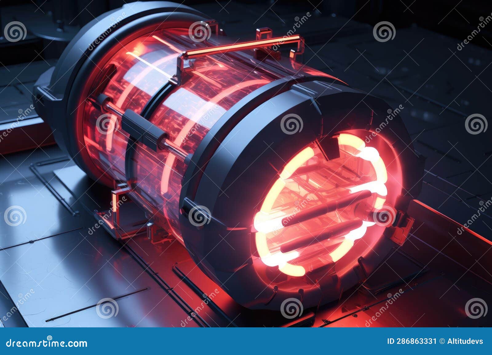 3d Rendering of a Futuristic Nuclear Battery Design Stock Illustration ...