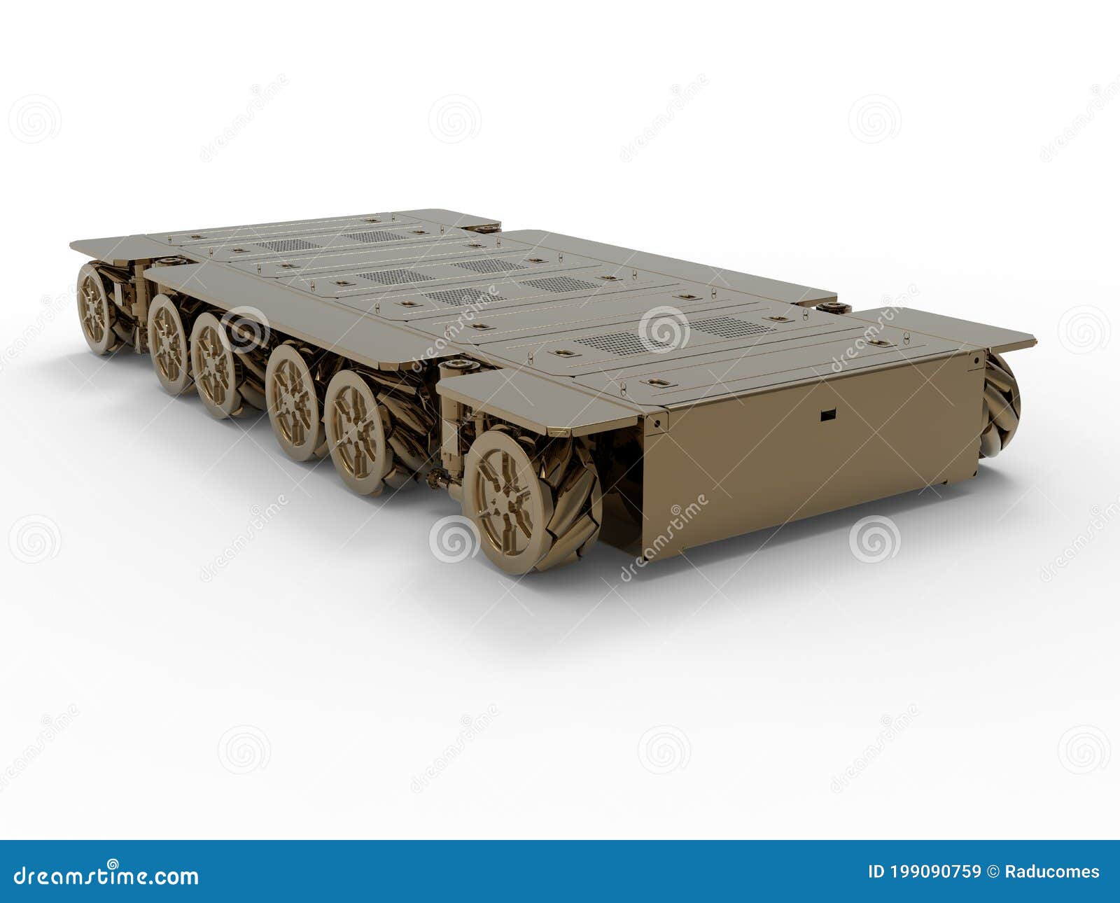 3D Rendering - Futuristic Platform with Wheels Stock Illustration ...
