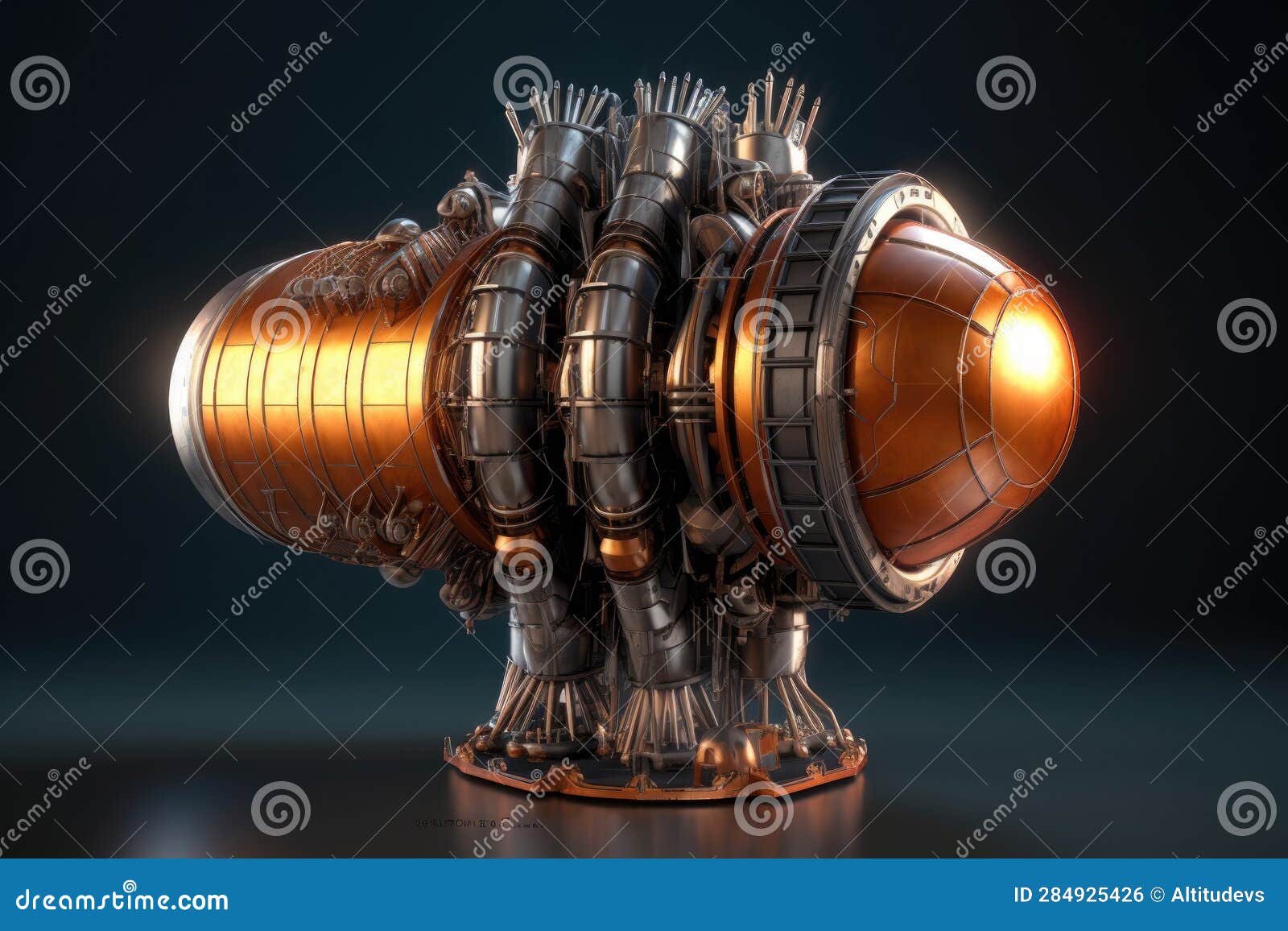 3d Rendering of a Futuristic Rocket Engine Design Stock Illustration ...