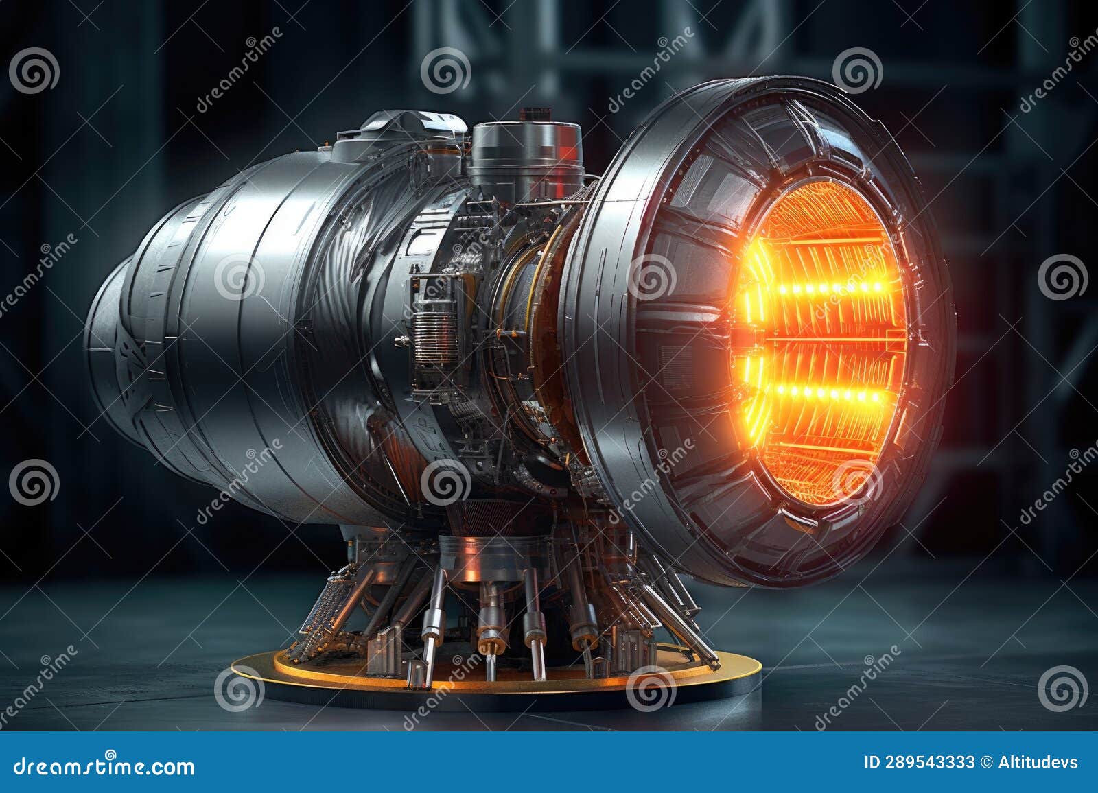 3d Rendering of a Futuristic Rocket Engine Design Stock Illustration ...
