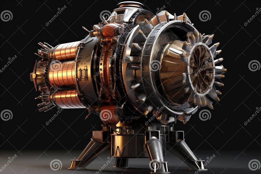 3d Rendering of a Futuristic Rocket Engine Design Stock Illustration ...