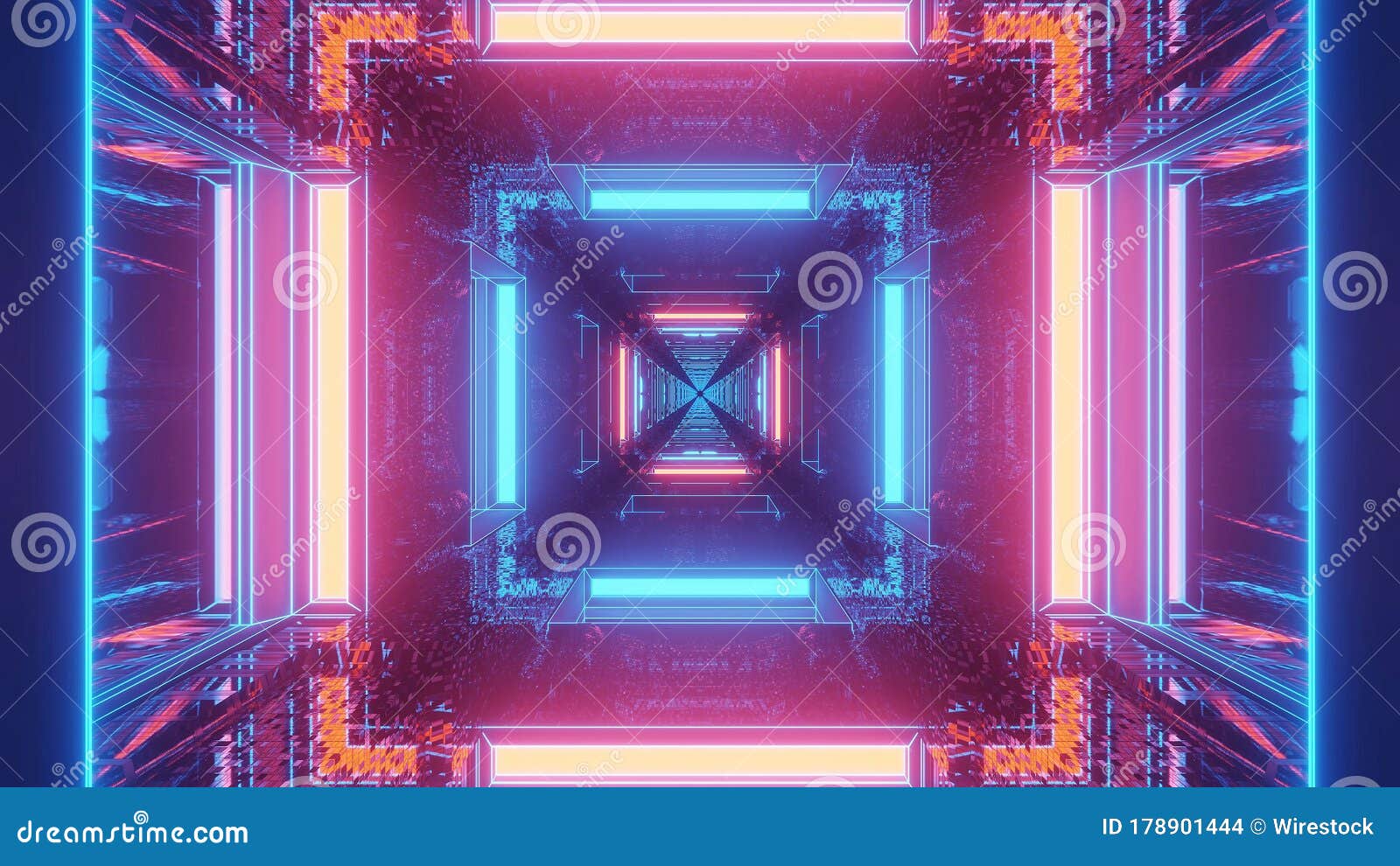 3D Rendering Futuristic Sci-fi Techno Lights- a Cool Background Stock ...