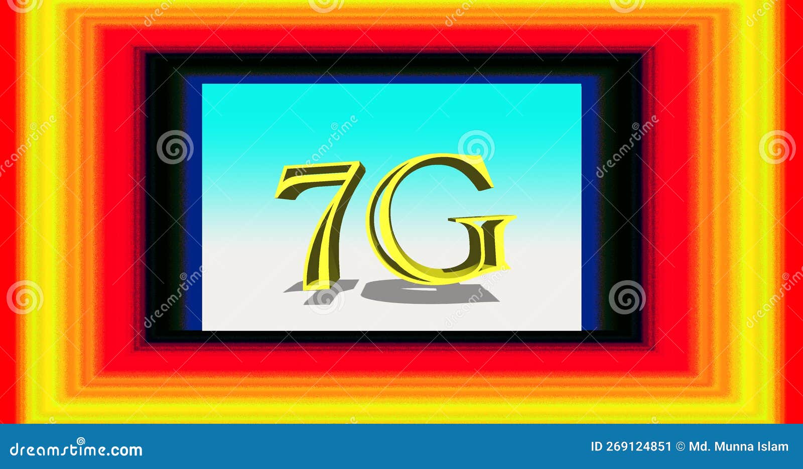 3D Rendering 7G Network. 7G Network Icon Stock Illustration ...