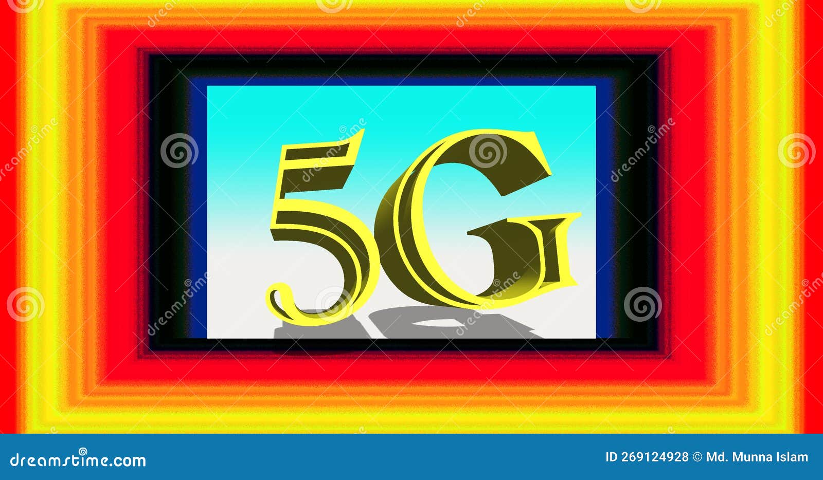 3D Rendering 5G Network. 5G Network Icon Stock Illustration ...
