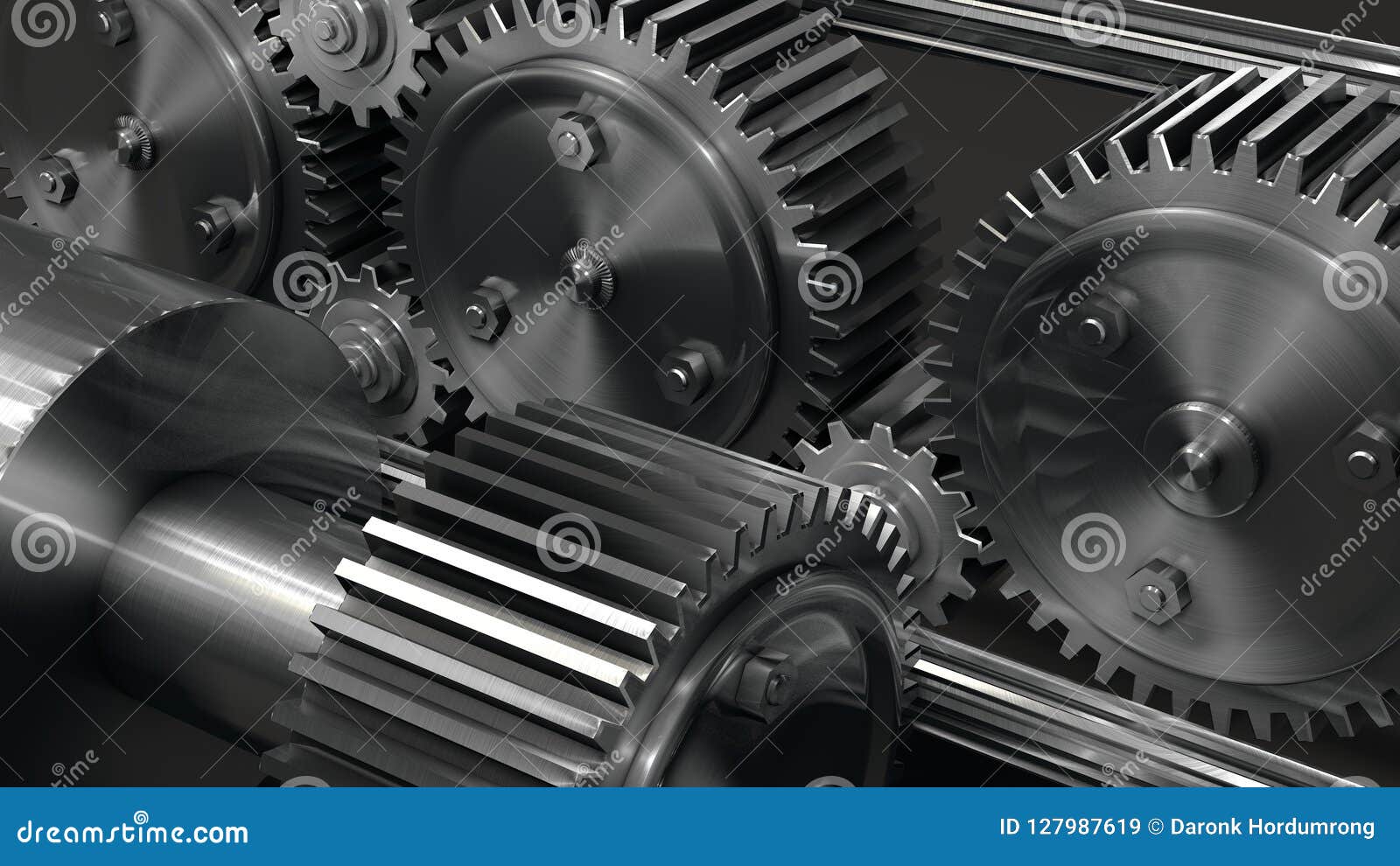 Gear and Cog Industrial with Silver Metal Stock Image - Image of ...