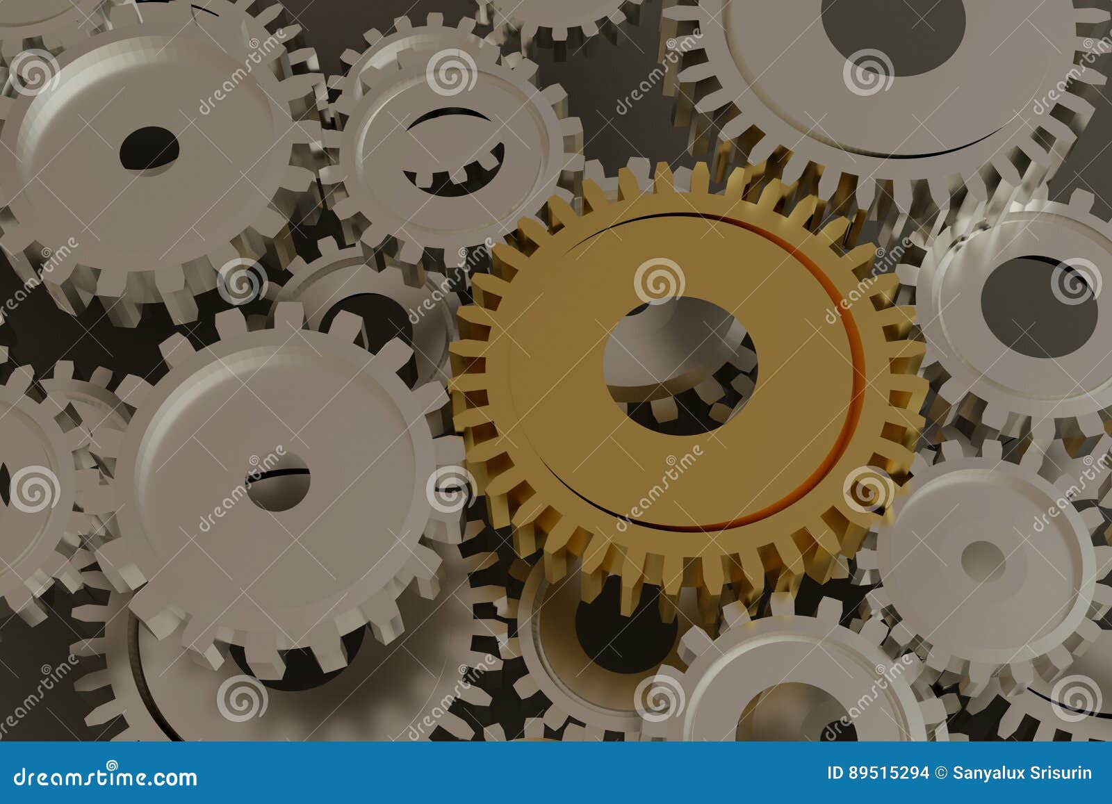 3D Rendering of Gear Wheels, Teamwork Concept Stock Illustration ...