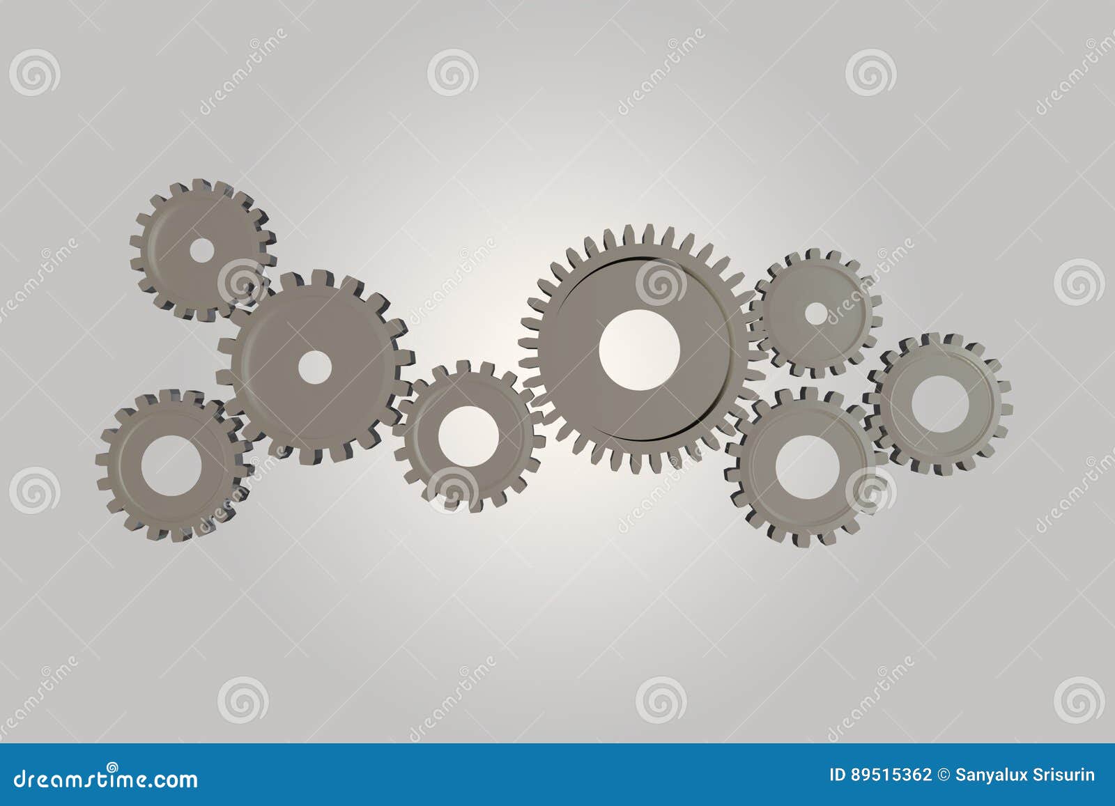 3D Rendering of Gear Wheels, Teamwork Concept on White Stock ...