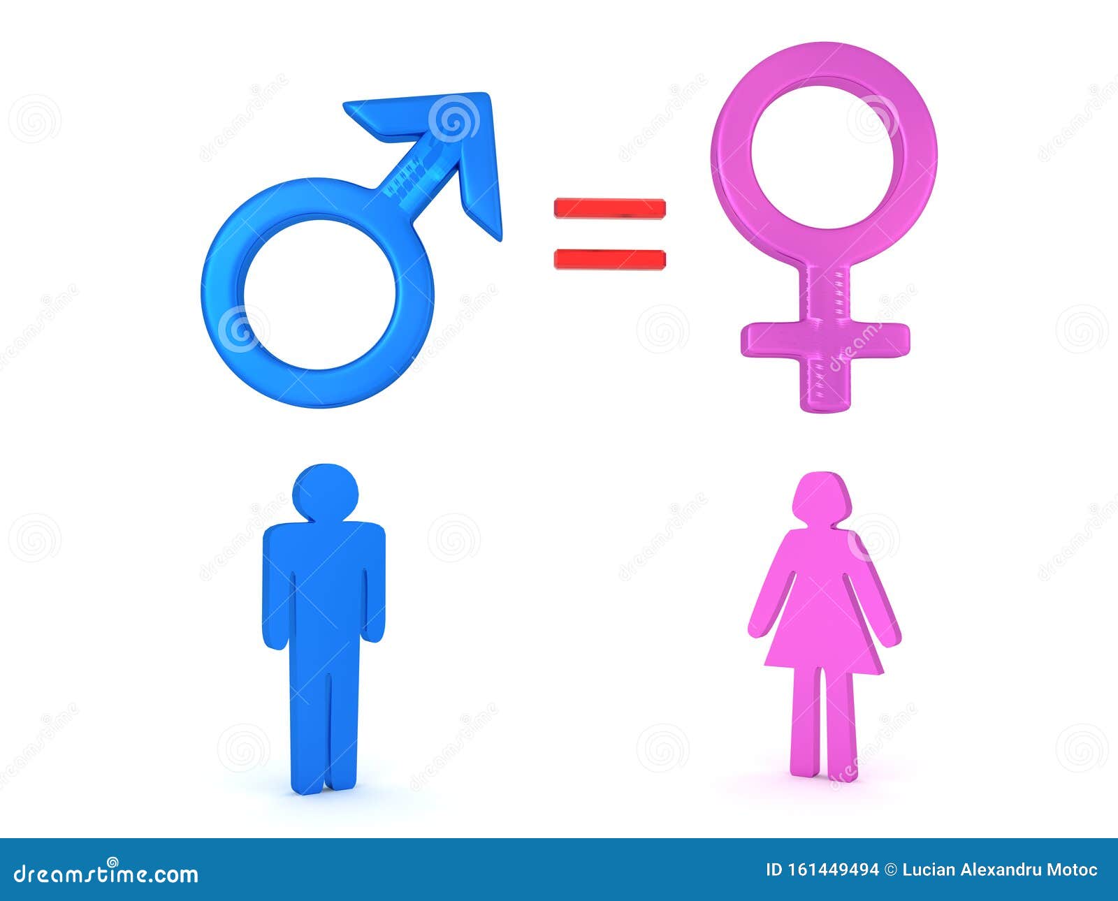 3D Rendering of Gender Equality Concept Image Stock Illustration ...