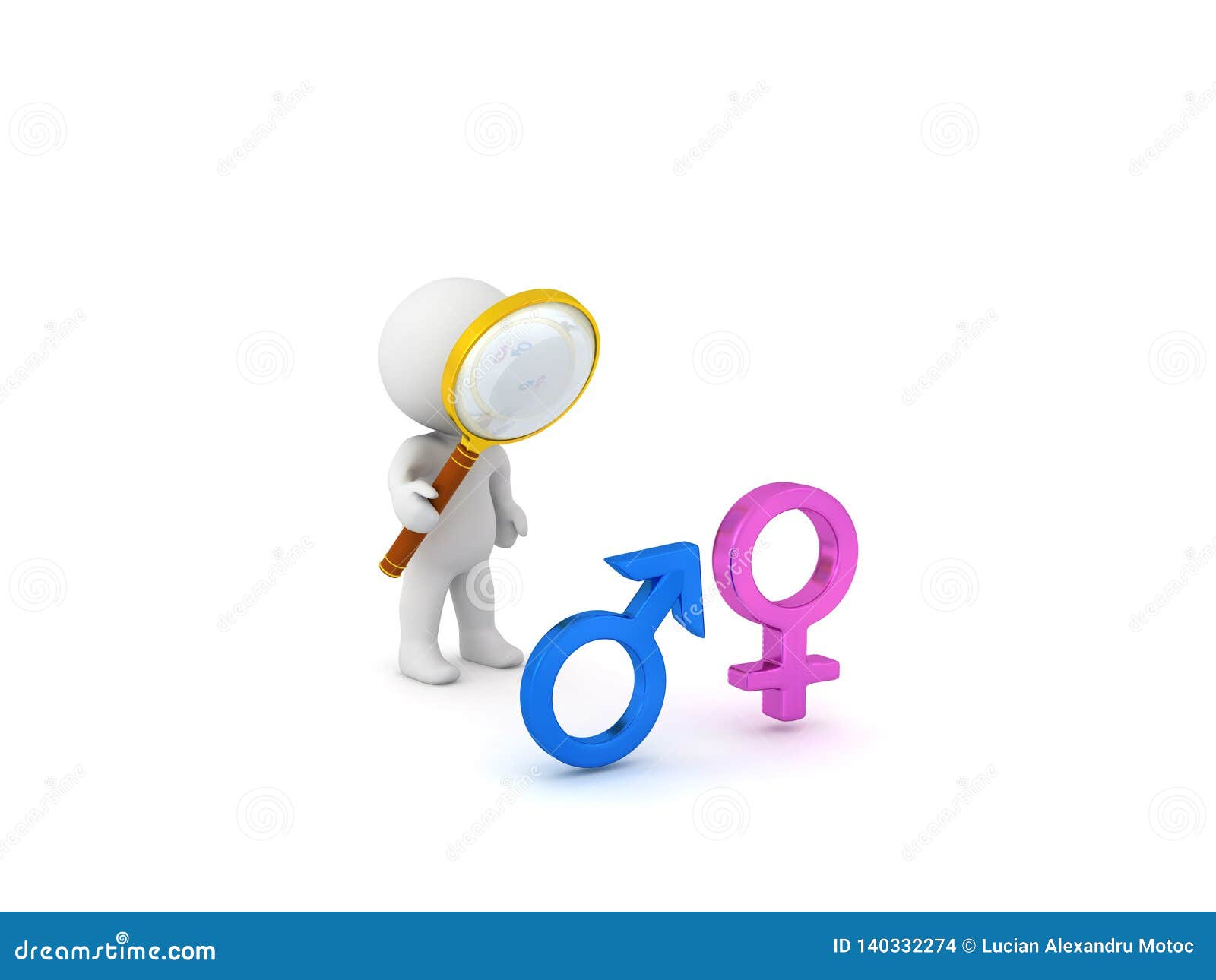 3D Rendering of Gender Studies Concept Stock Illustration ...