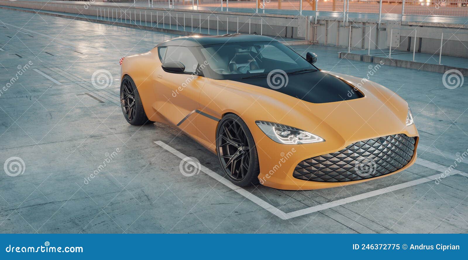 3D rendering generic car stock illustration. Illustration of concept ...