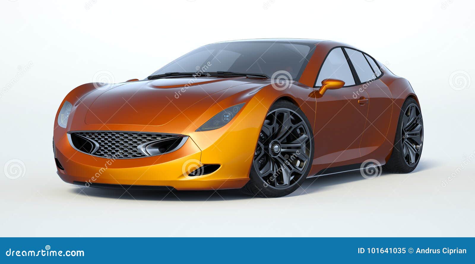 3D Rendering - Generic Concept Car Stock Illustration - Illustration of ...