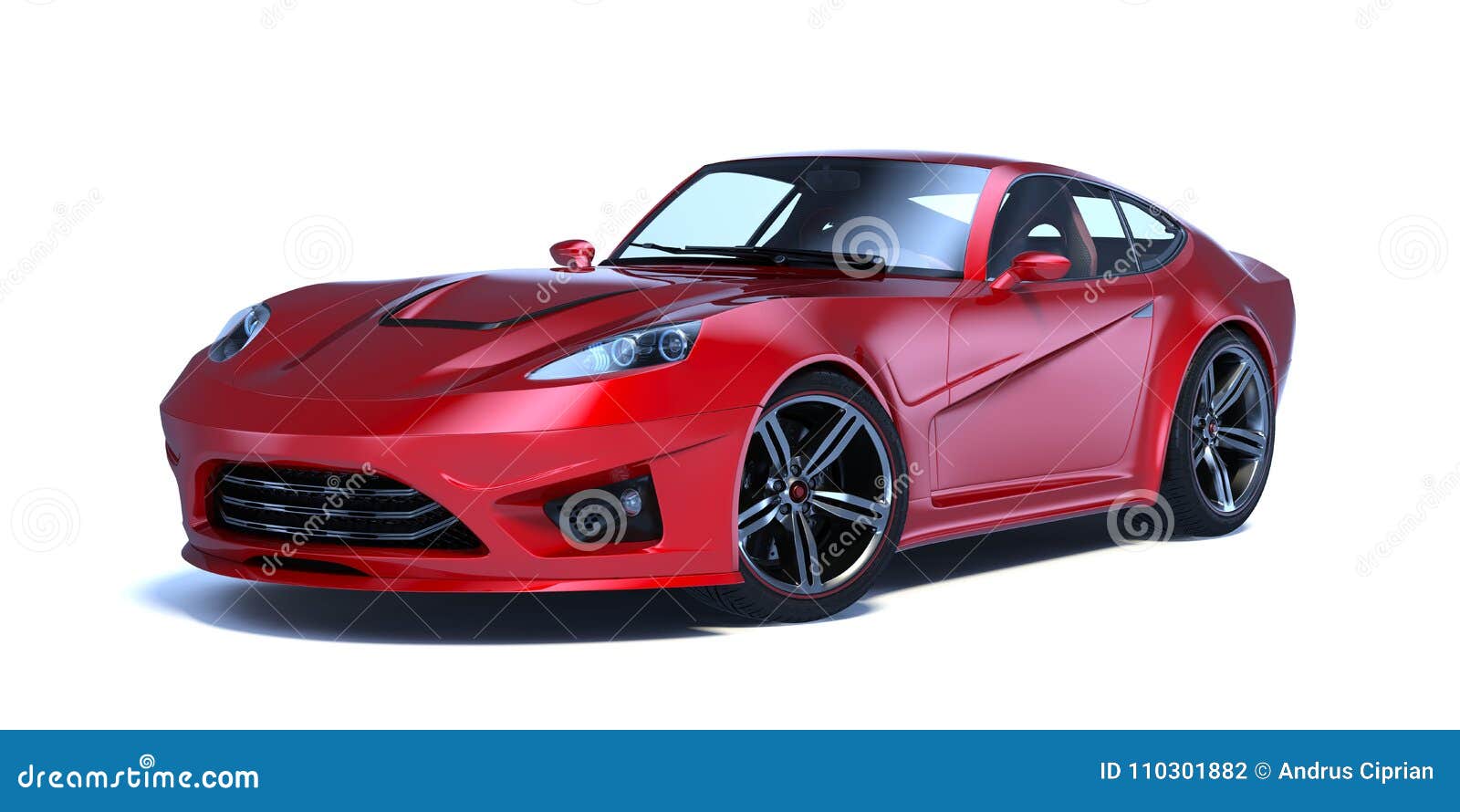 3D Rendering - Generic Concept Car Stock Illustration - Illustration of ...