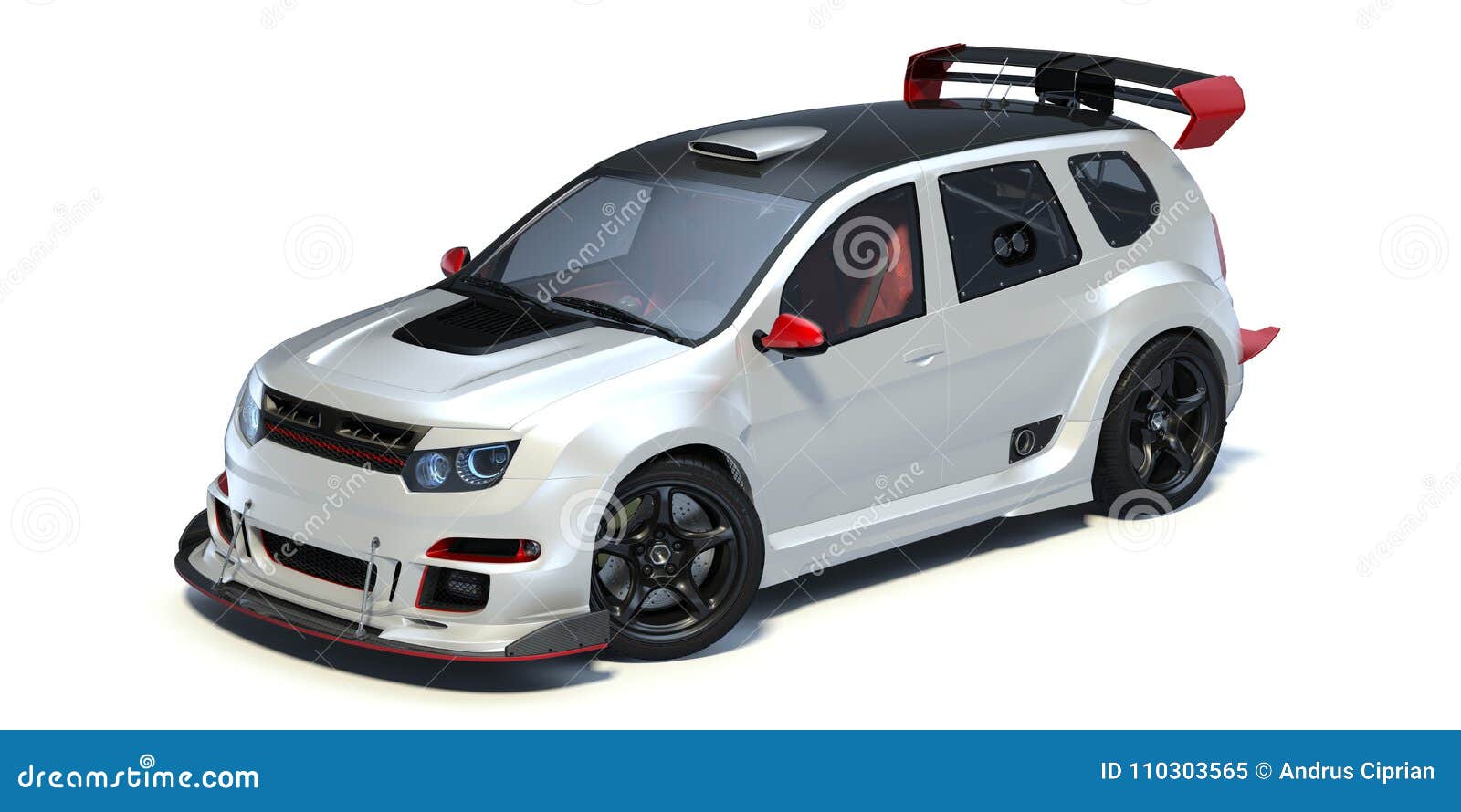 3D Rendering - Generic Concept Car Stock Illustration - Illustration of ...