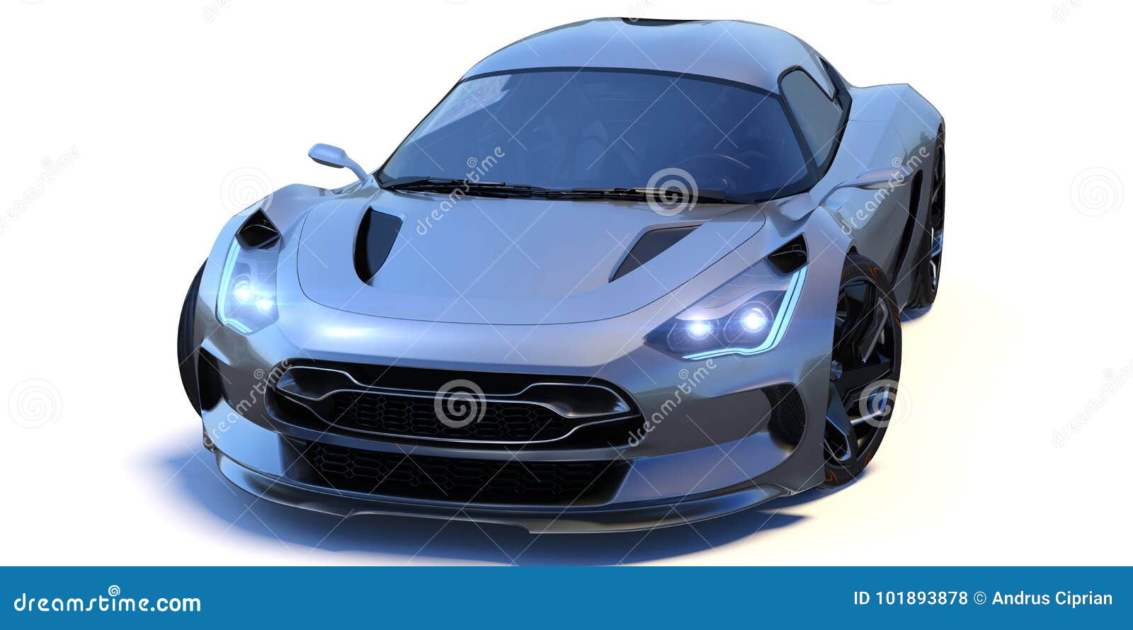 3D Rendering - Generic Concept Car Stock Illustration - Illustration of ...