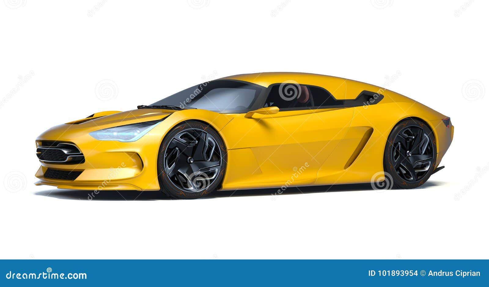 3D Rendering - Generic Concept Car Stock Illustration - Illustration of ...