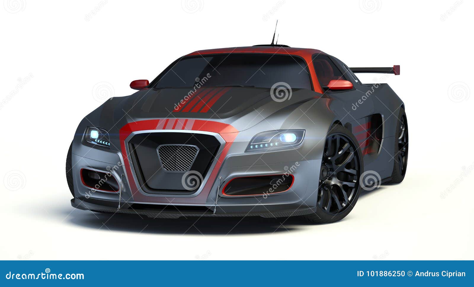 3D Rendering - Generic Concept Car Stock Illustration - Illustration of ...