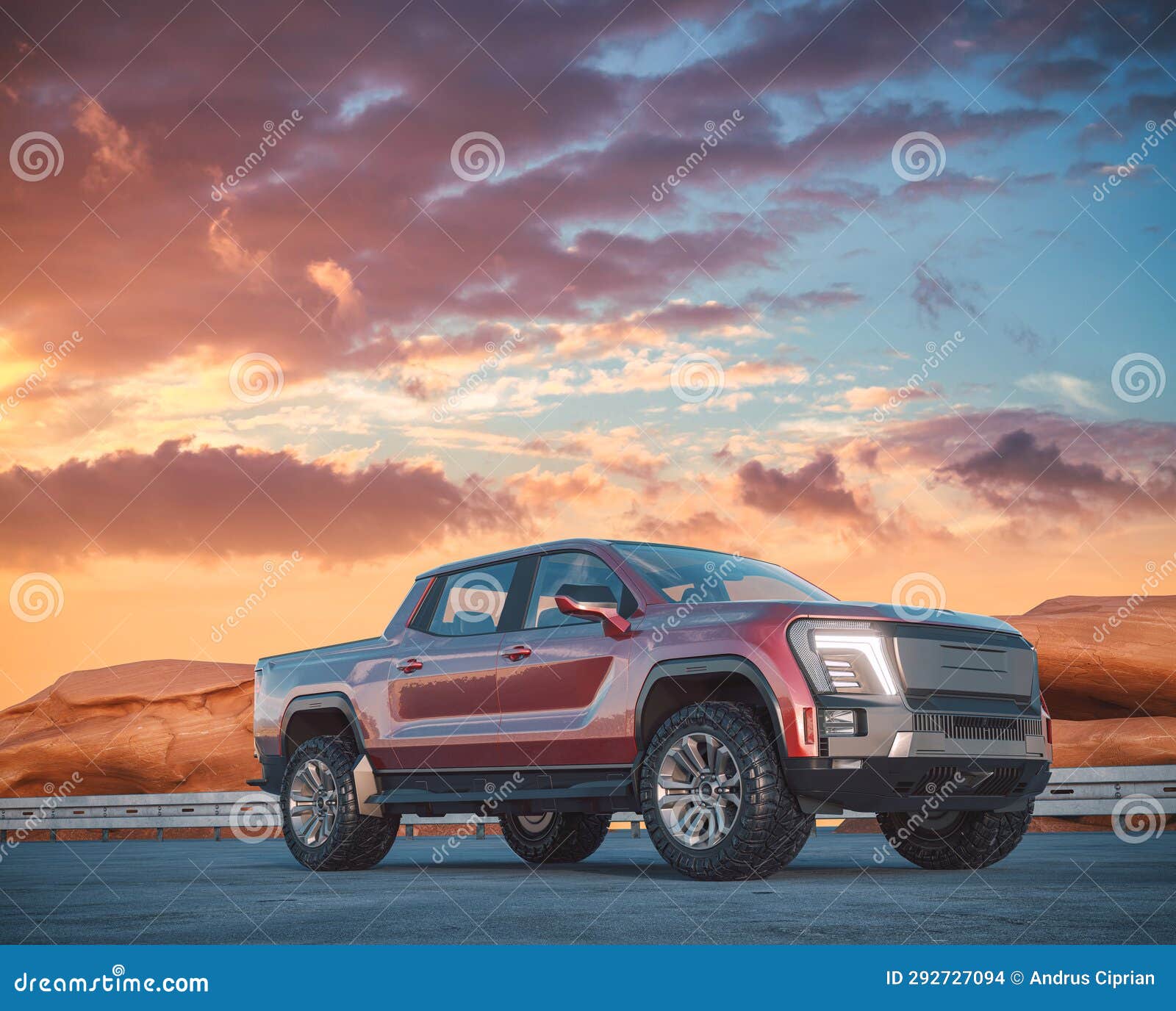 3D Rendering - Generic Pickup Truck Stock Illustration - Illustration ...