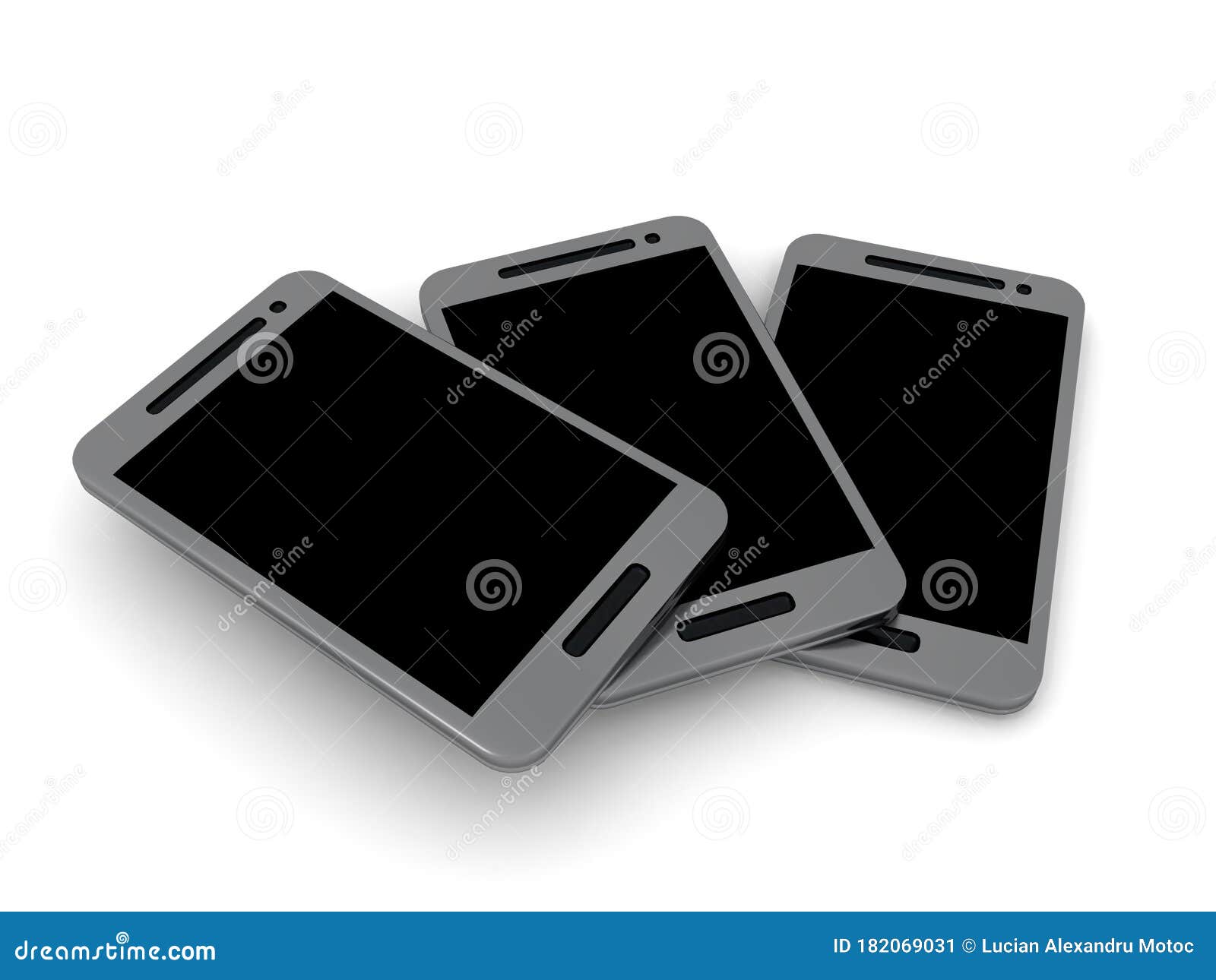 3D Rendering of Generic Smartphones Stock Illustration - Illustration ...