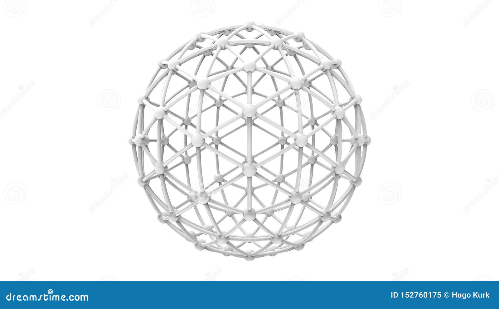 3d Rendering Of A Geodesic Phere Wireframe Isolated In White Background ...