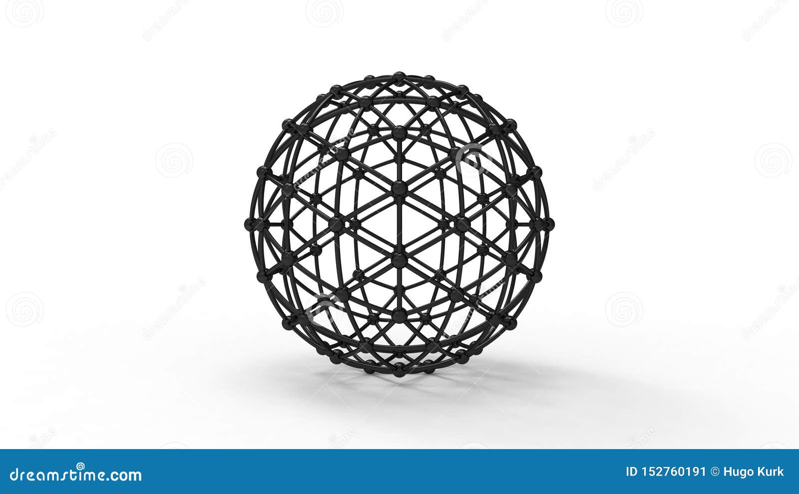 3d Rendering Of A Geodesic Phere Wireframe Isolated In White Background ...
