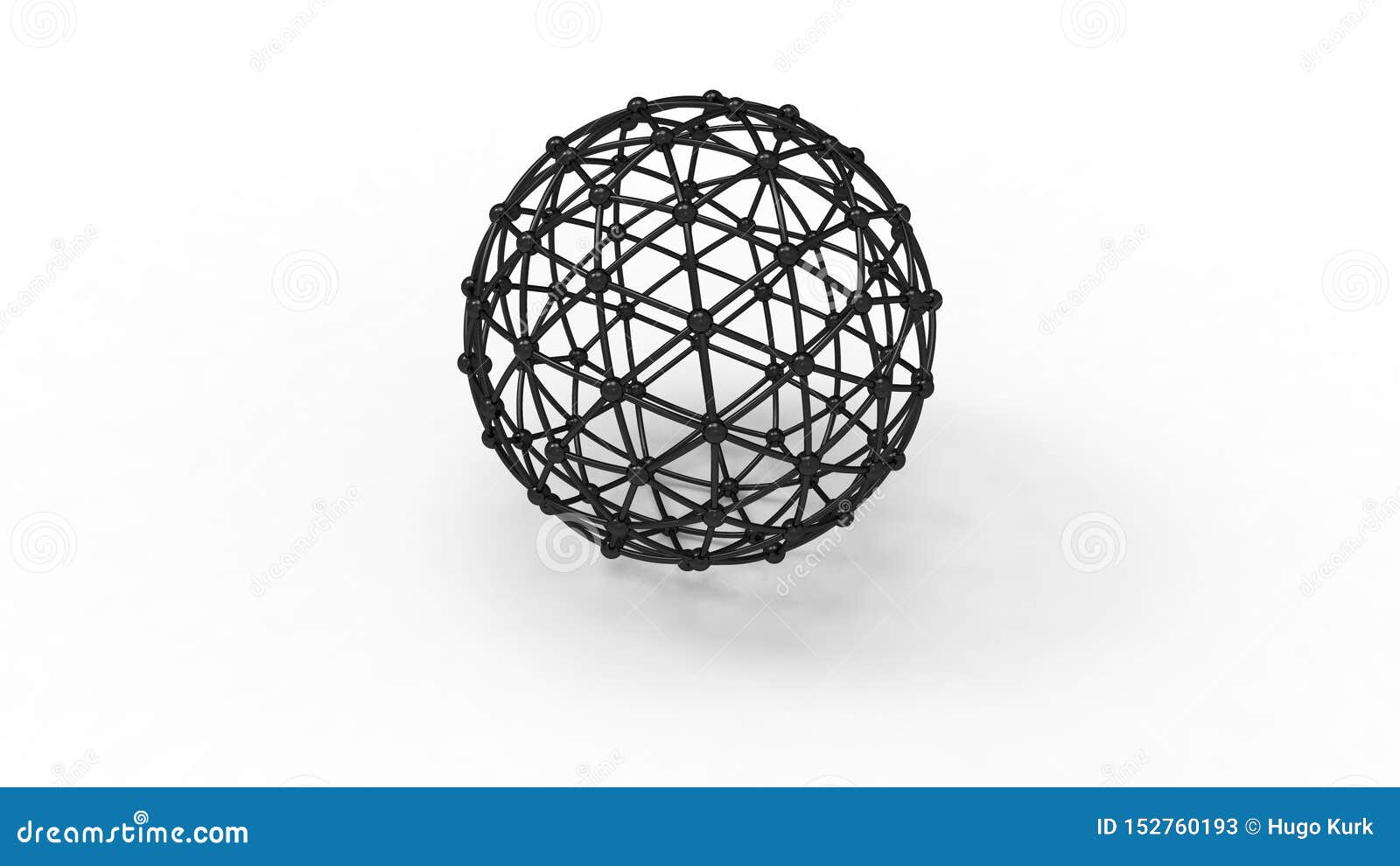 3d Rendering Of A Geodesic Phere Wireframe Isolated In White Background ...