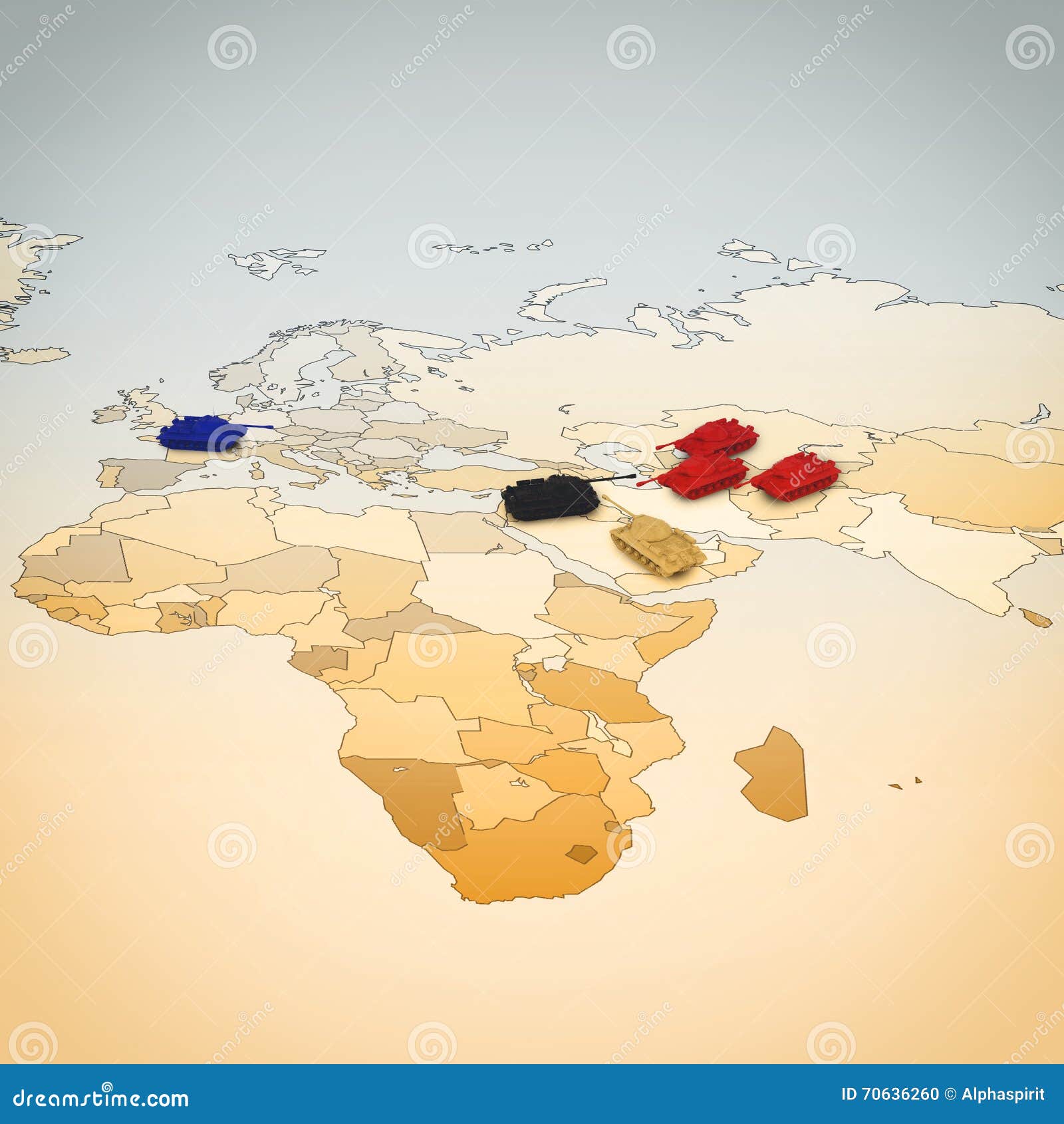 3D Rendering of Geography of War Stock Illustration - Illustration of ...