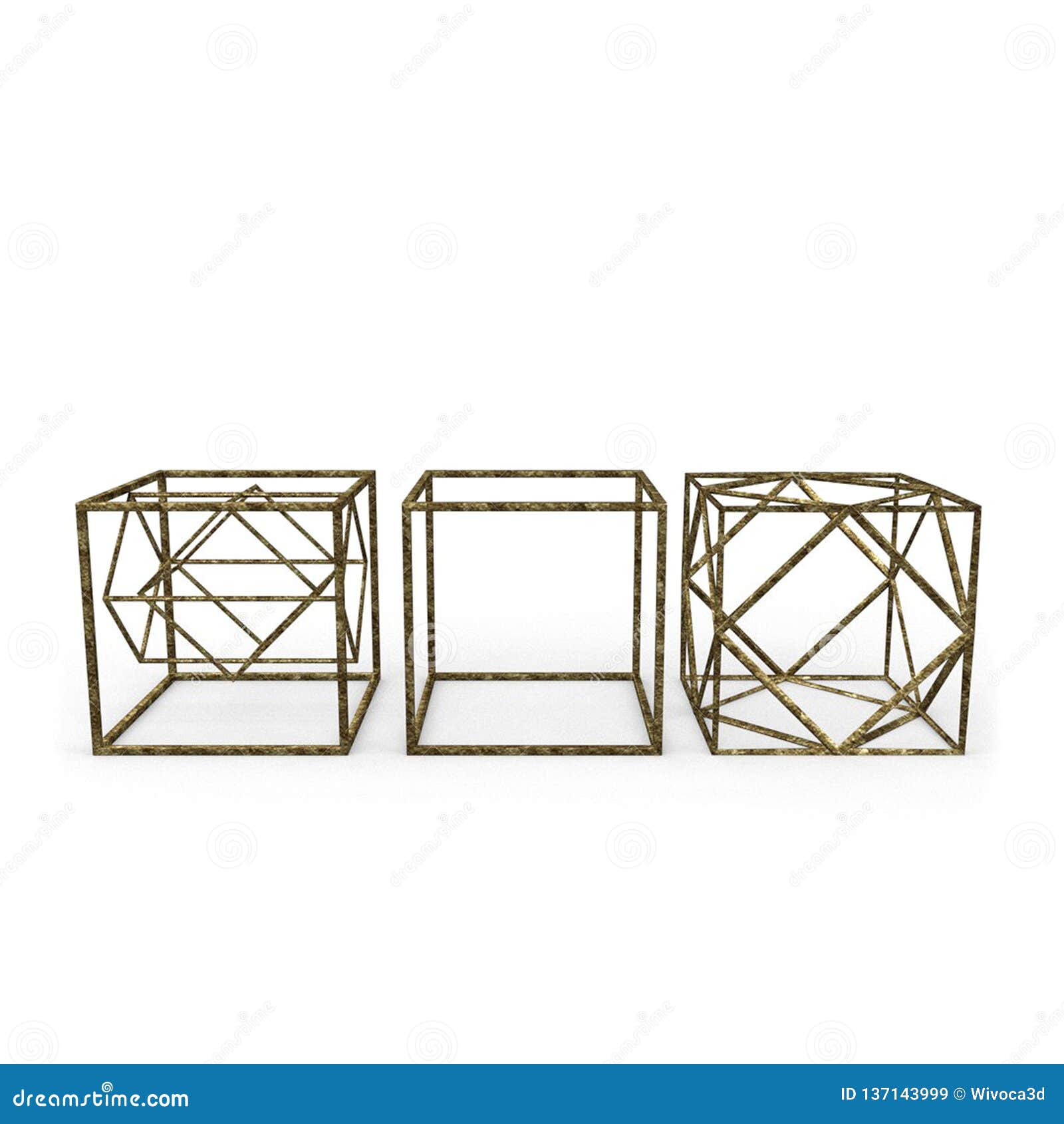 Geometric Decor Objects - Cube Frames Stock Illustration - Illustration ...