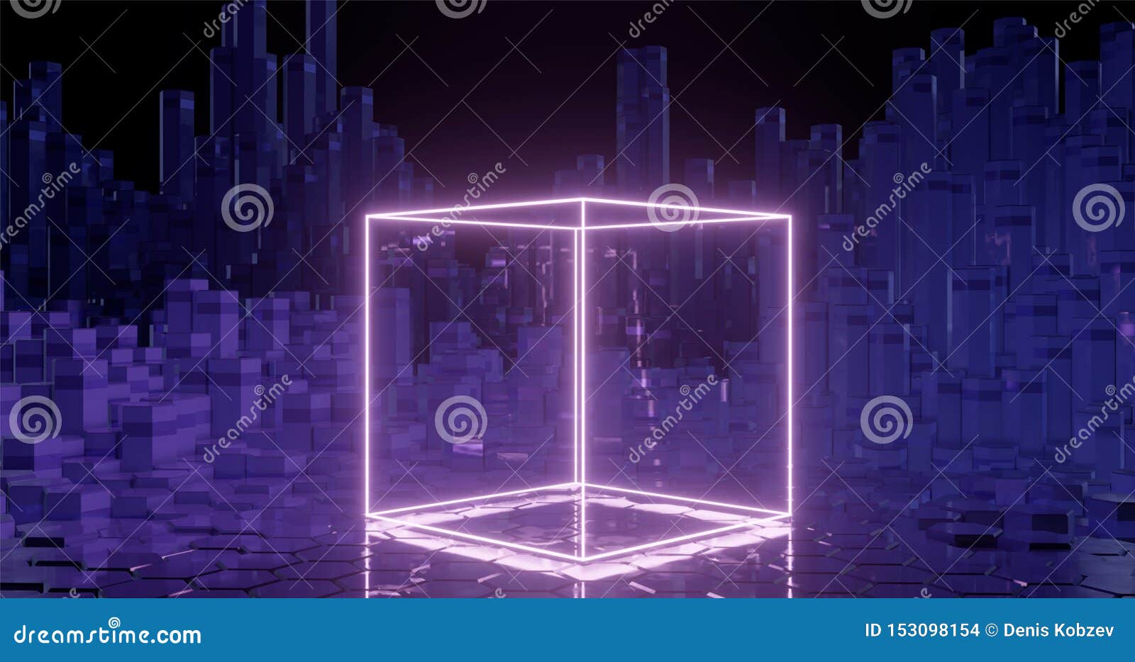 3d Rendering. Geometric Figure of Cubic Shape on the Background of ...