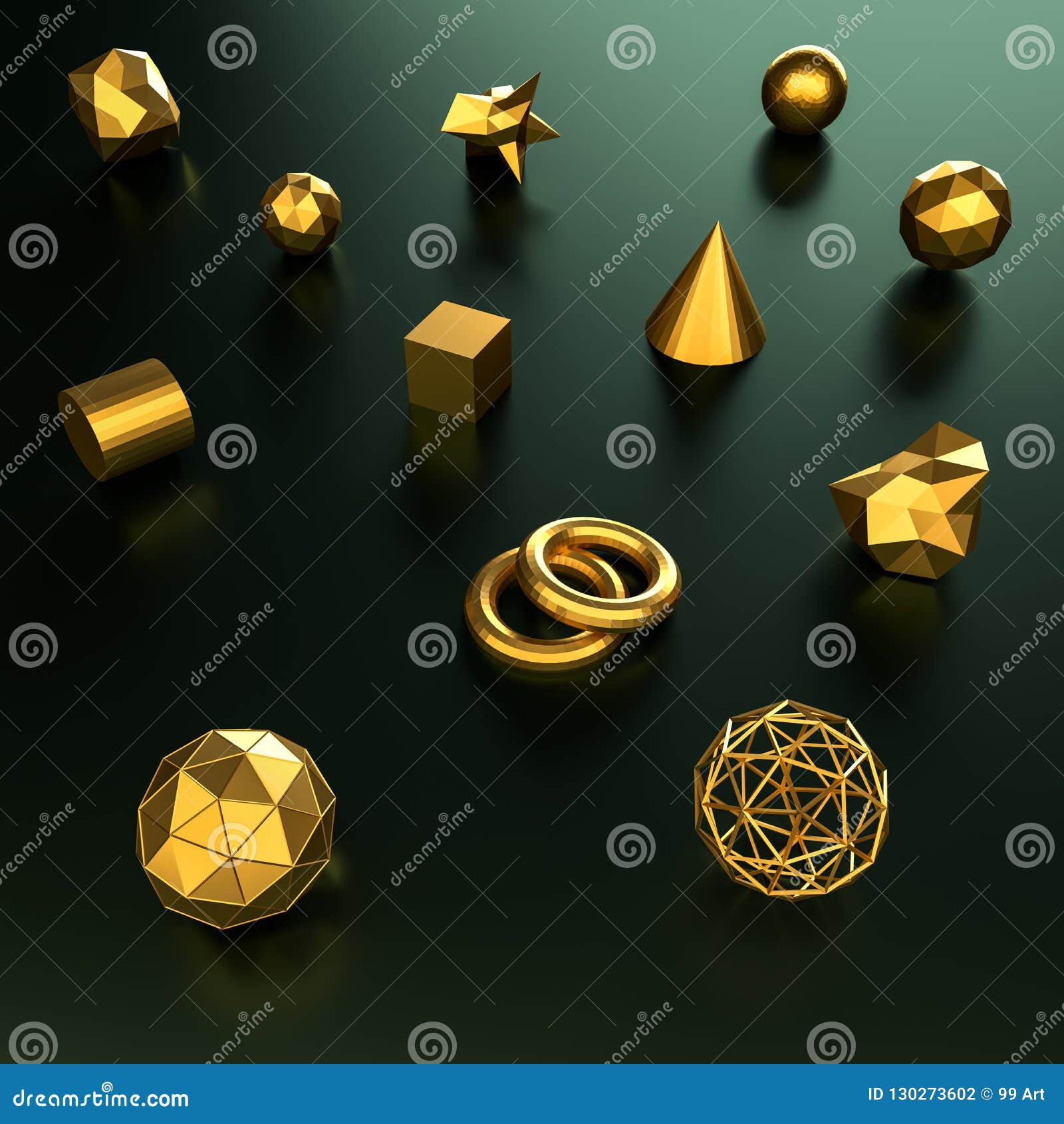 3d Rendering Geometry Gold Color Background and Texture. Stock ...